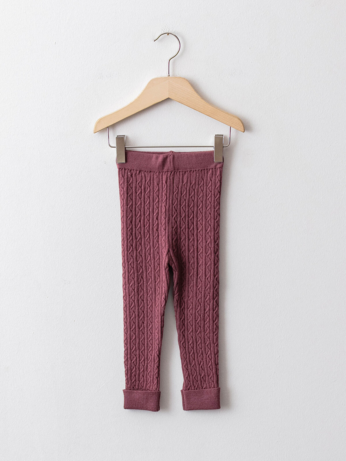 Beli Lastikli Kendinden Desenli Kız Bebek Tayt