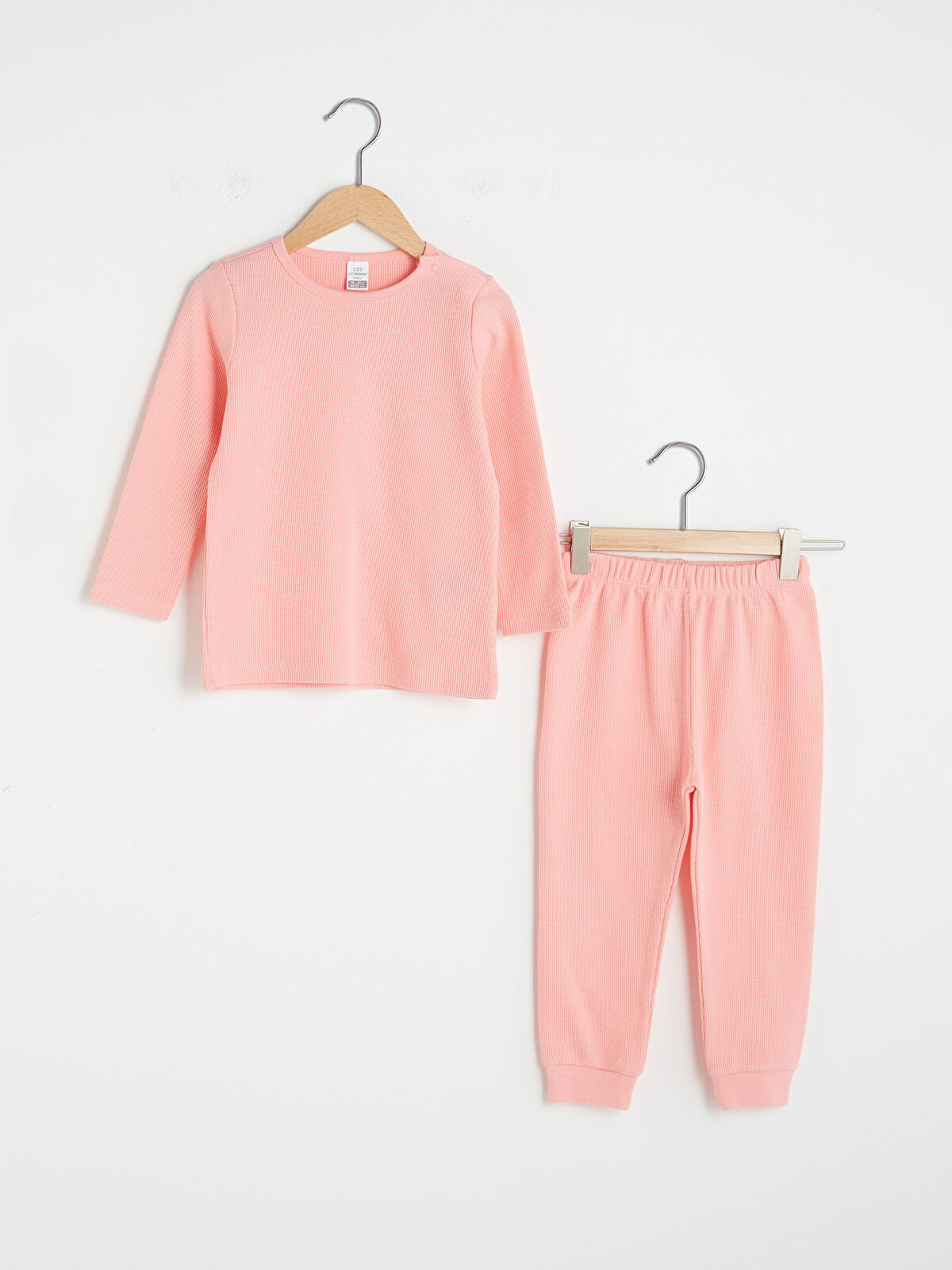 Bisiklet Yaka Uzun Kol Basic Kız Bebek Pijama Takımı