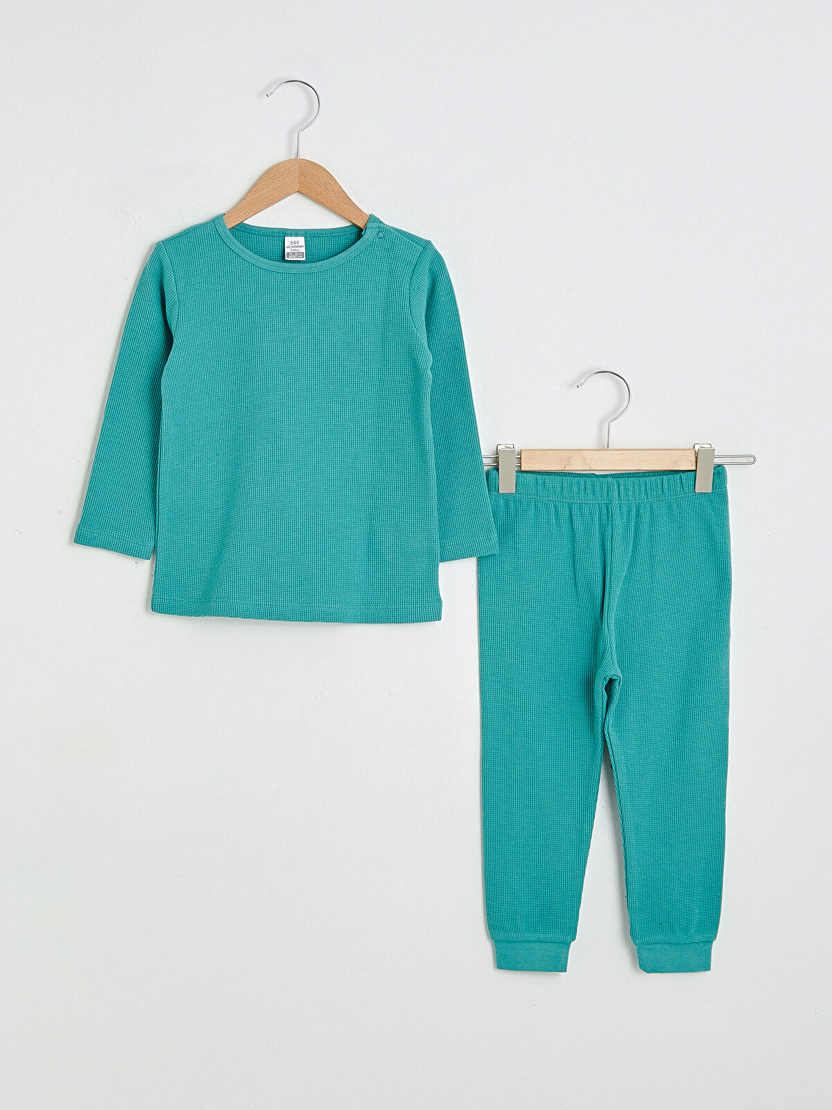 Bisiklet Yaka Uzun Kol Basic Pamuklu Erkek Bebek Pijama Takımı