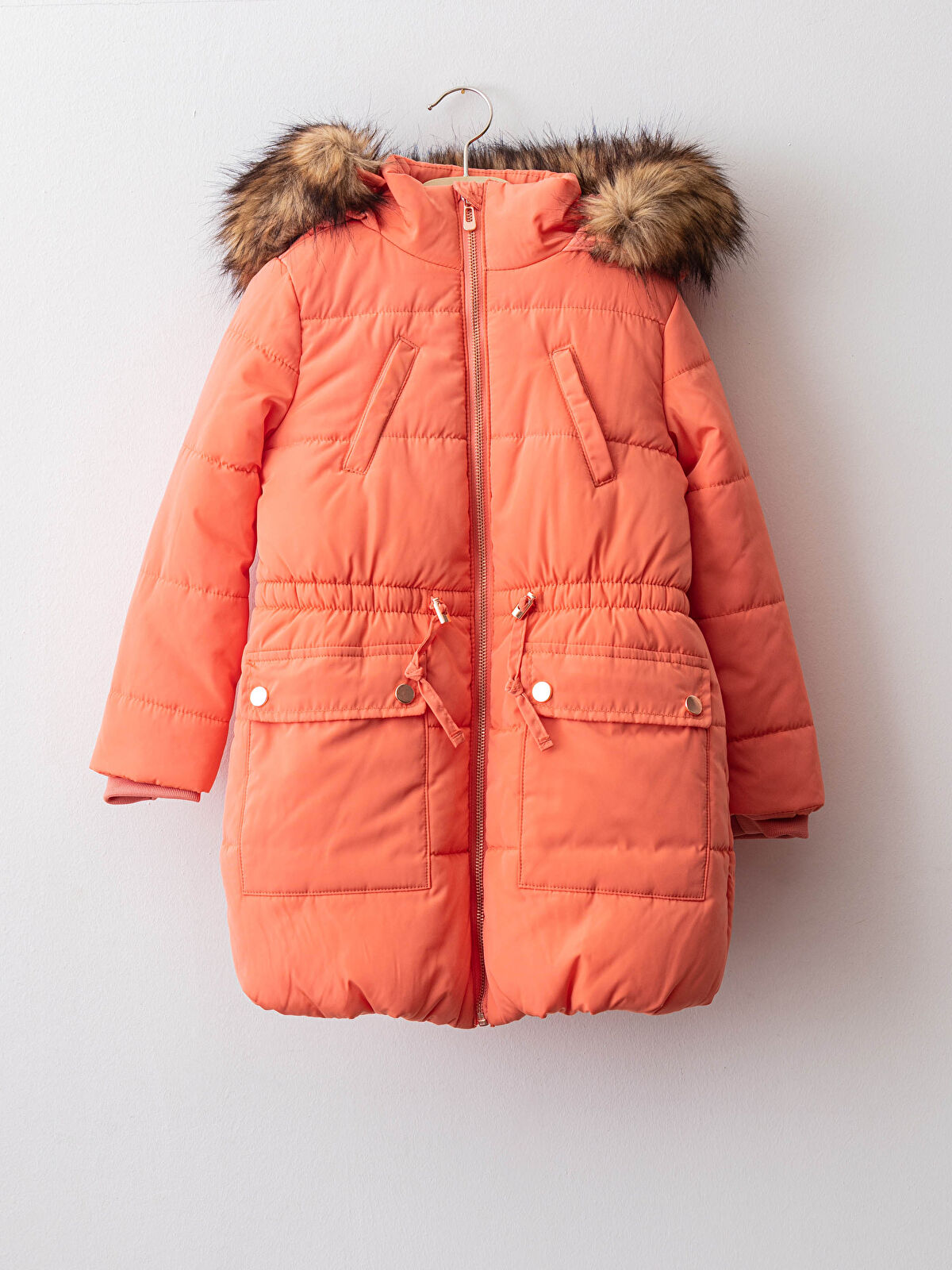 Kapüşonlu Basic Kız Çocuk Parka