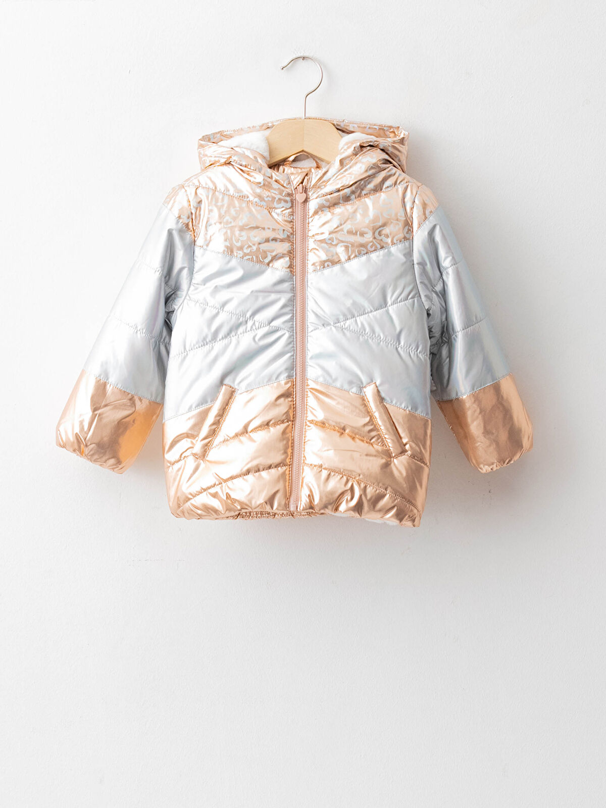 Kapüşonlu Uzun Kollu Basic Kız Bebek Mont