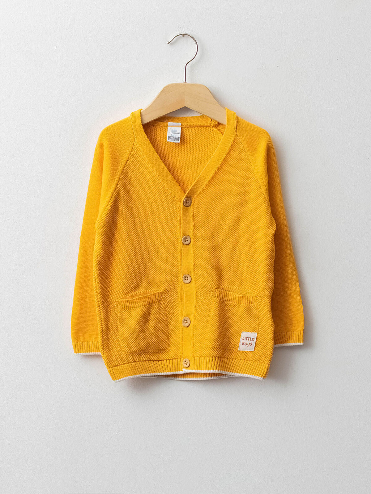 V Yaka Uzun Kollu Basic Erkek Bebek Triko Hırka