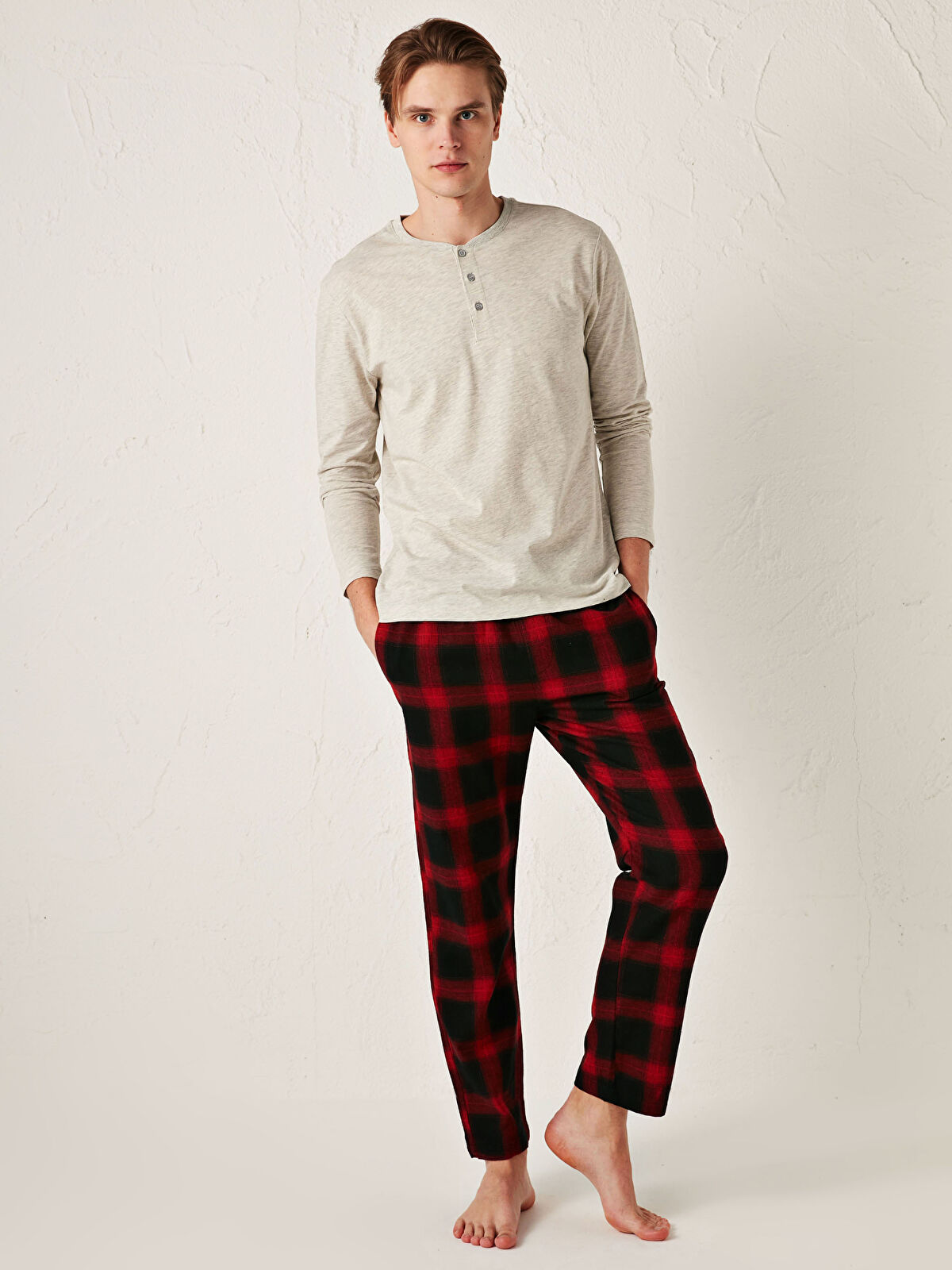 Standart Kalıp Pamuklu Ekose Erkek Pijama Alt Standart Kalıp Pamuklu Ekose Erkek Pijama Alt