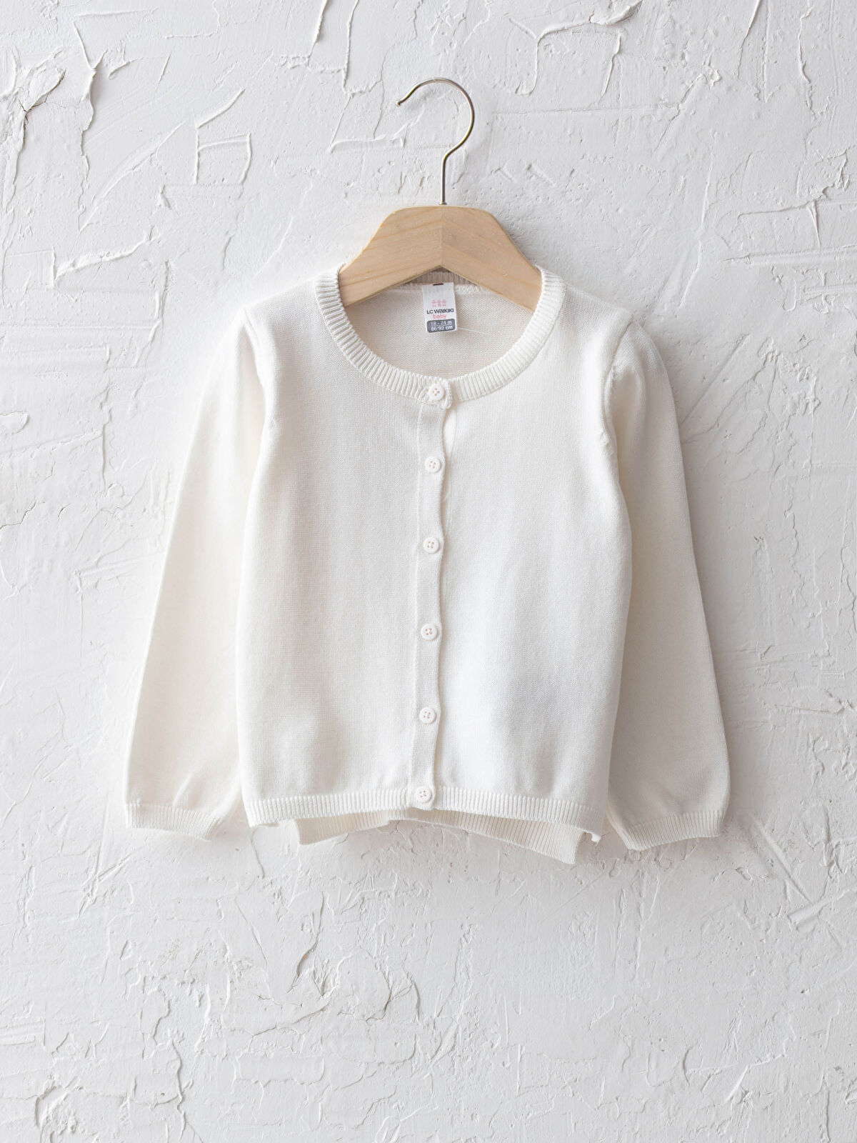 Bisiklet Yaka Uzun Kol Basic Kız Bebek Triko Hırka