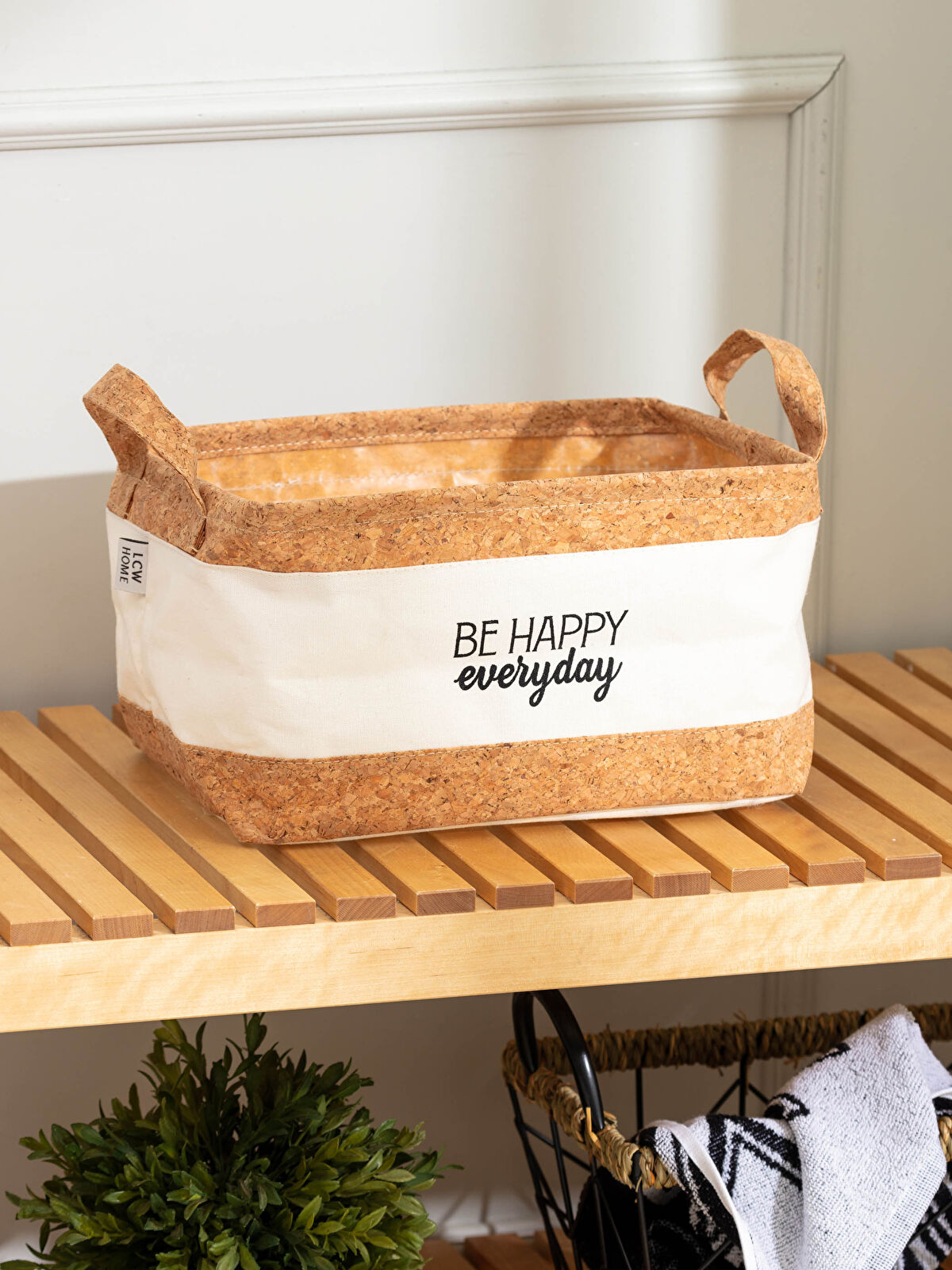 Slogan Baskılı Organizer Sepet 28x20x16 Cm Slogan Baskılı Organizer Sepet 28x20x16 Cm