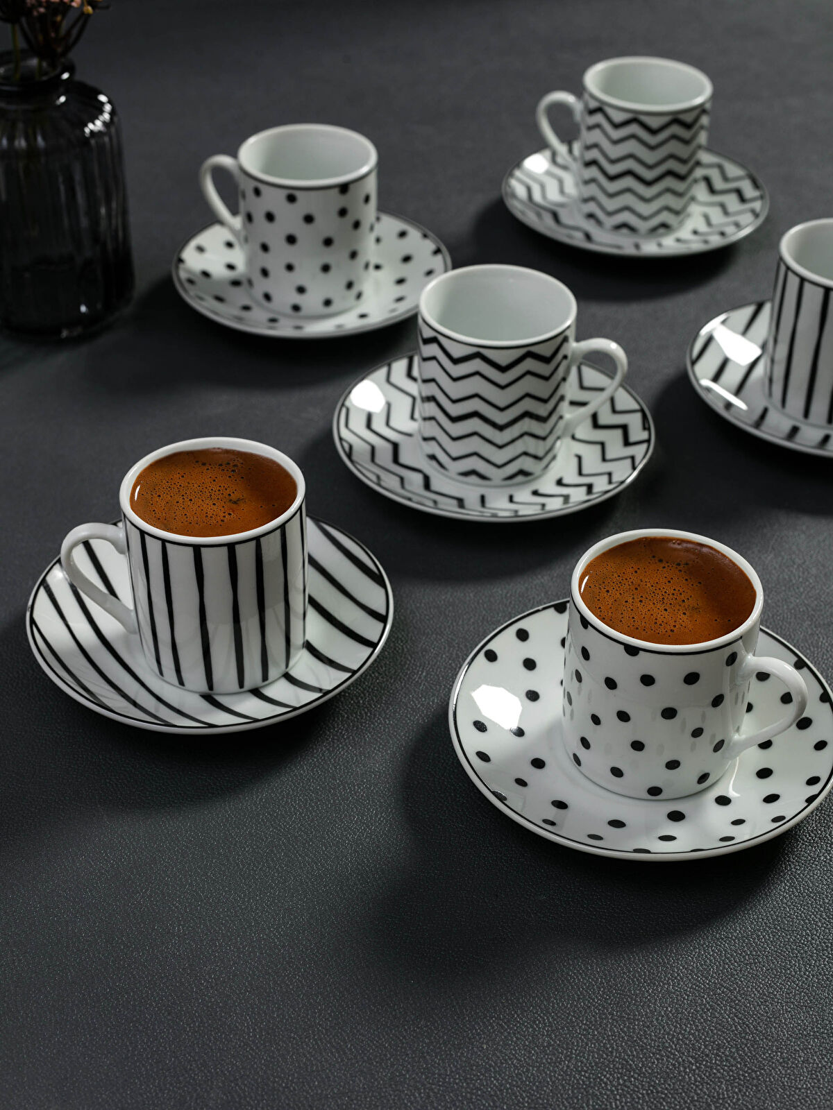 Baskılı Porselen Türk Kahvesi Fincan Takımı 6'lı 80 Ml Baskılı Porselen Türk Kahvesi Fincan Takımı 6'lı 80 Ml