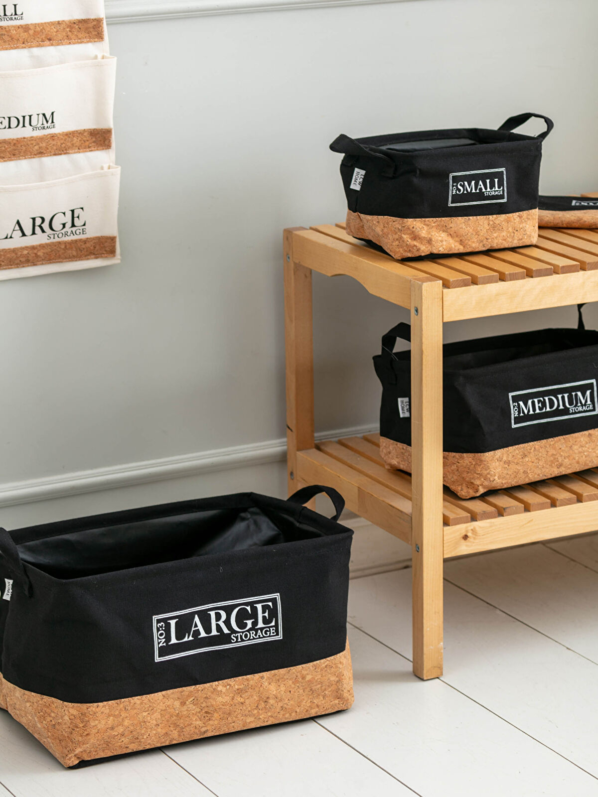 Slogan Baskılı Organizer Sepet 38x26x23 Cm