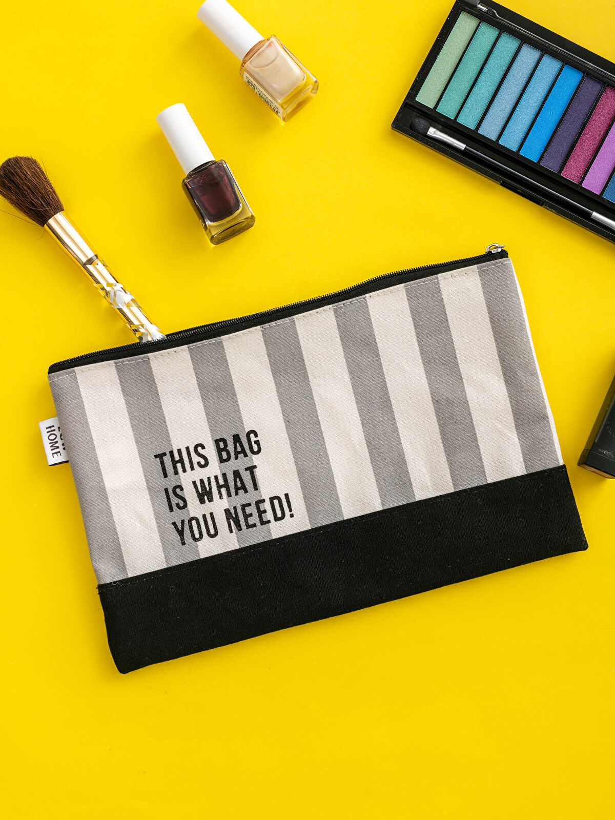 Slogan Baskılı Makyaj Çantası