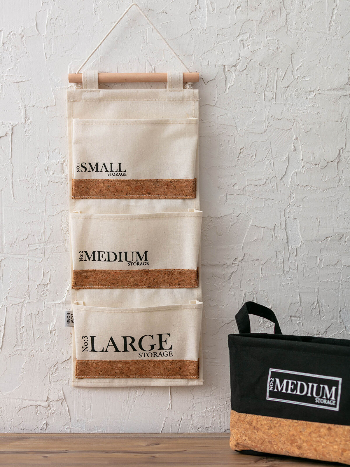 Slogan Baskılı Askılı Organizer Sepet 20x40 Cm