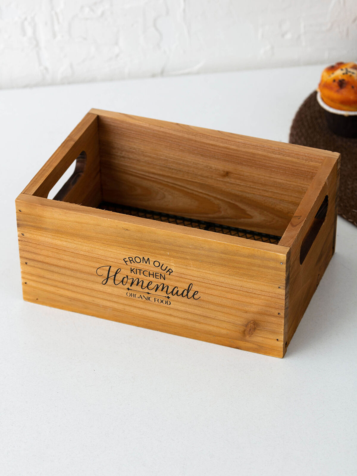 Slogan Baskılı Ahşap Organizer 22x15 Cm