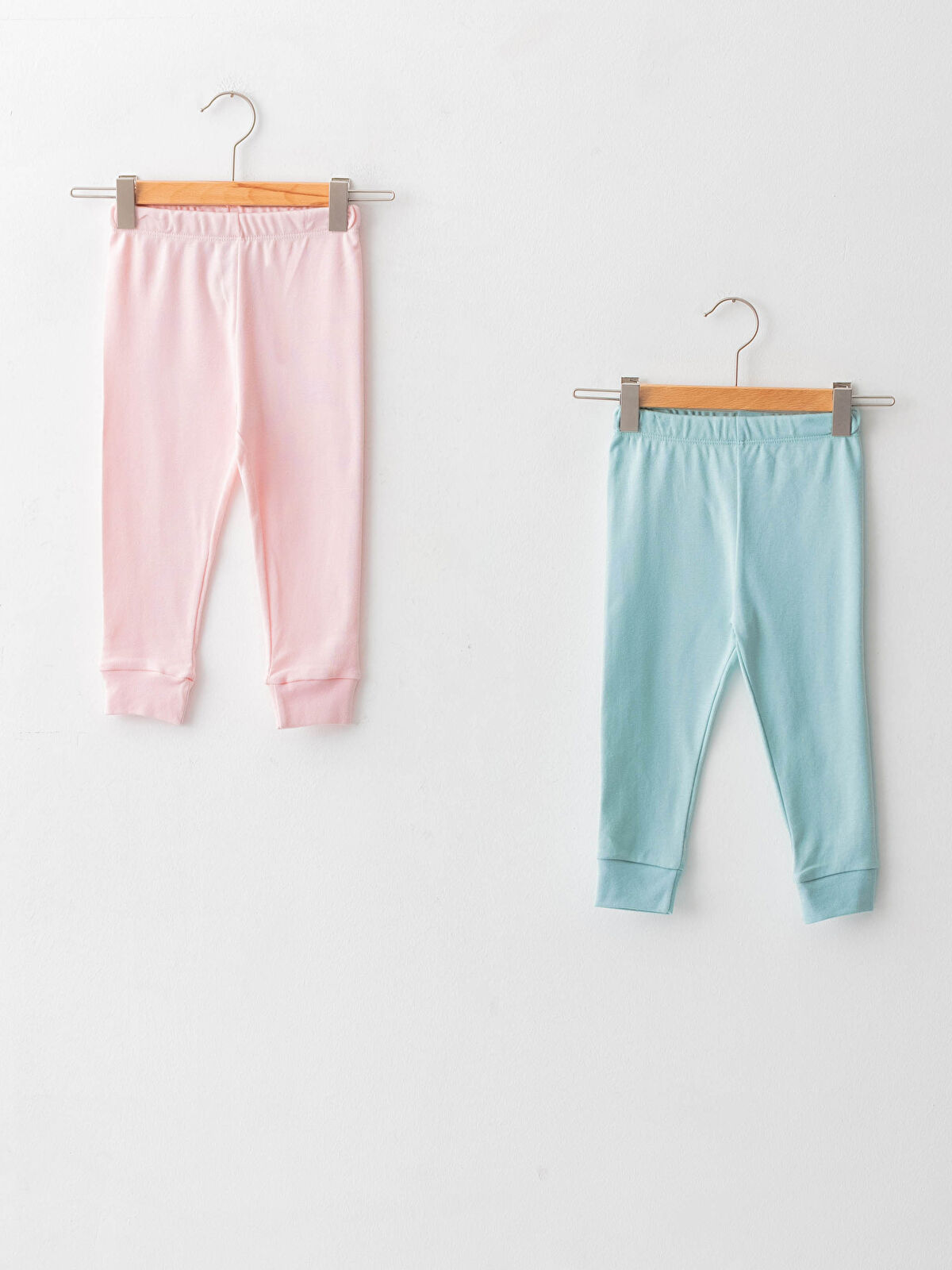 Beli Lastikli Basic Pamuklu Kız Bebek Pijama Alt 2'li