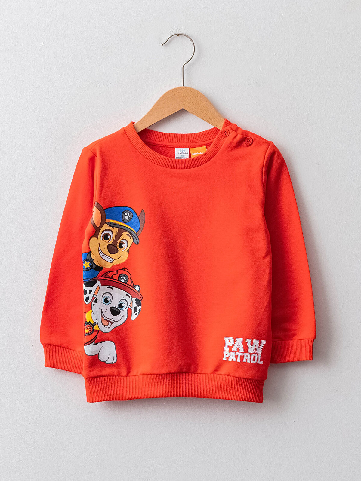 Bisiklet Yaka Uzun Kollu Paw Patrol Baskılı Erkek Bebek Sweatshirt