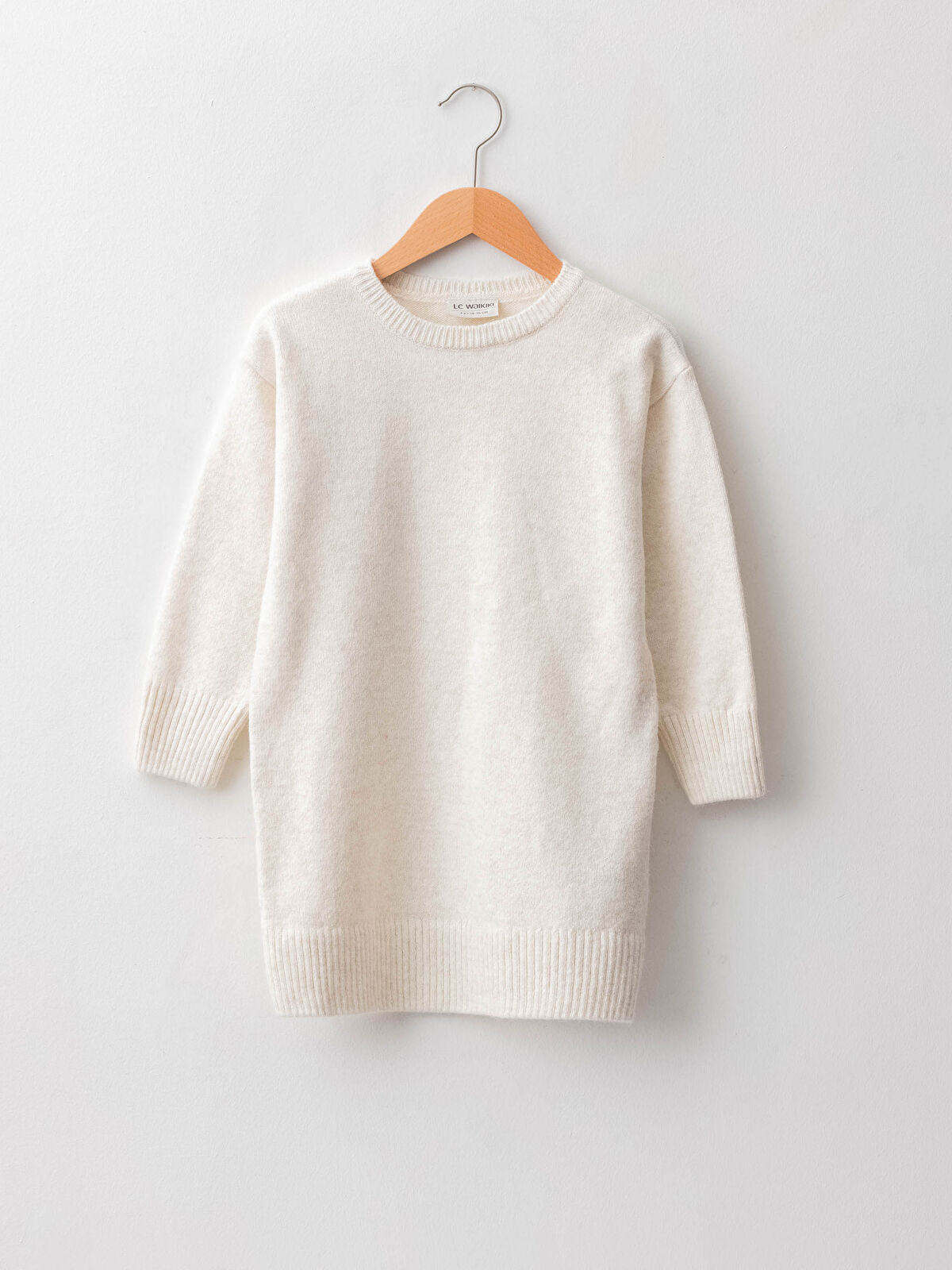 Bisiklet Yaka Basic Uzun Kollu Kız Çocuk Triko Elbise