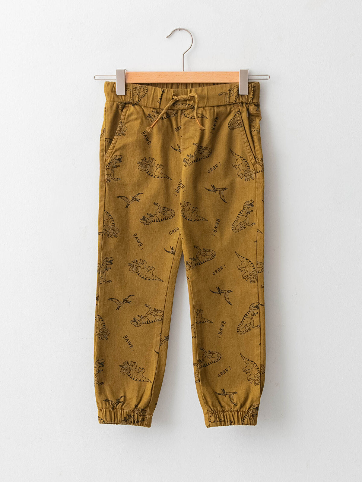 Beli Lastikli Desenli Gabardin Erkek Çocuk Jogger Pantolon