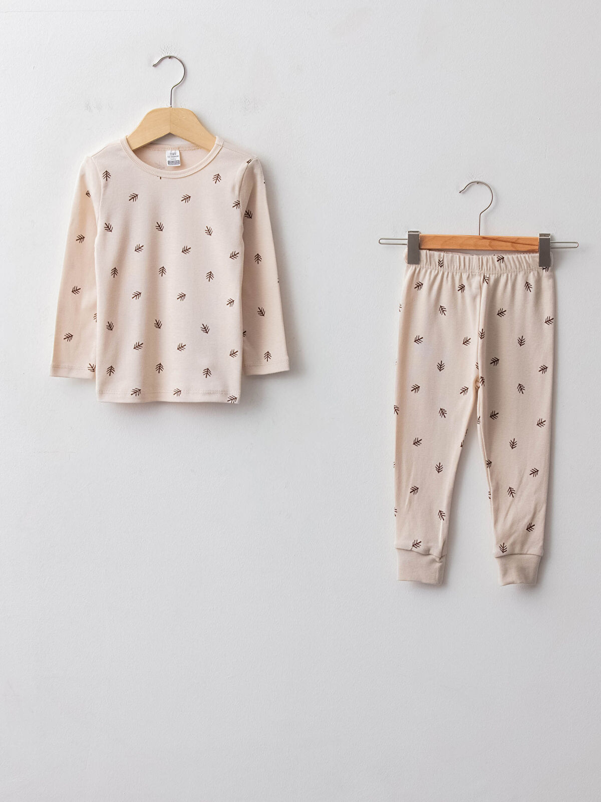 Bisiklet Yaka Uzun Kol Desenli Erkek Bebek Pijama Takımı