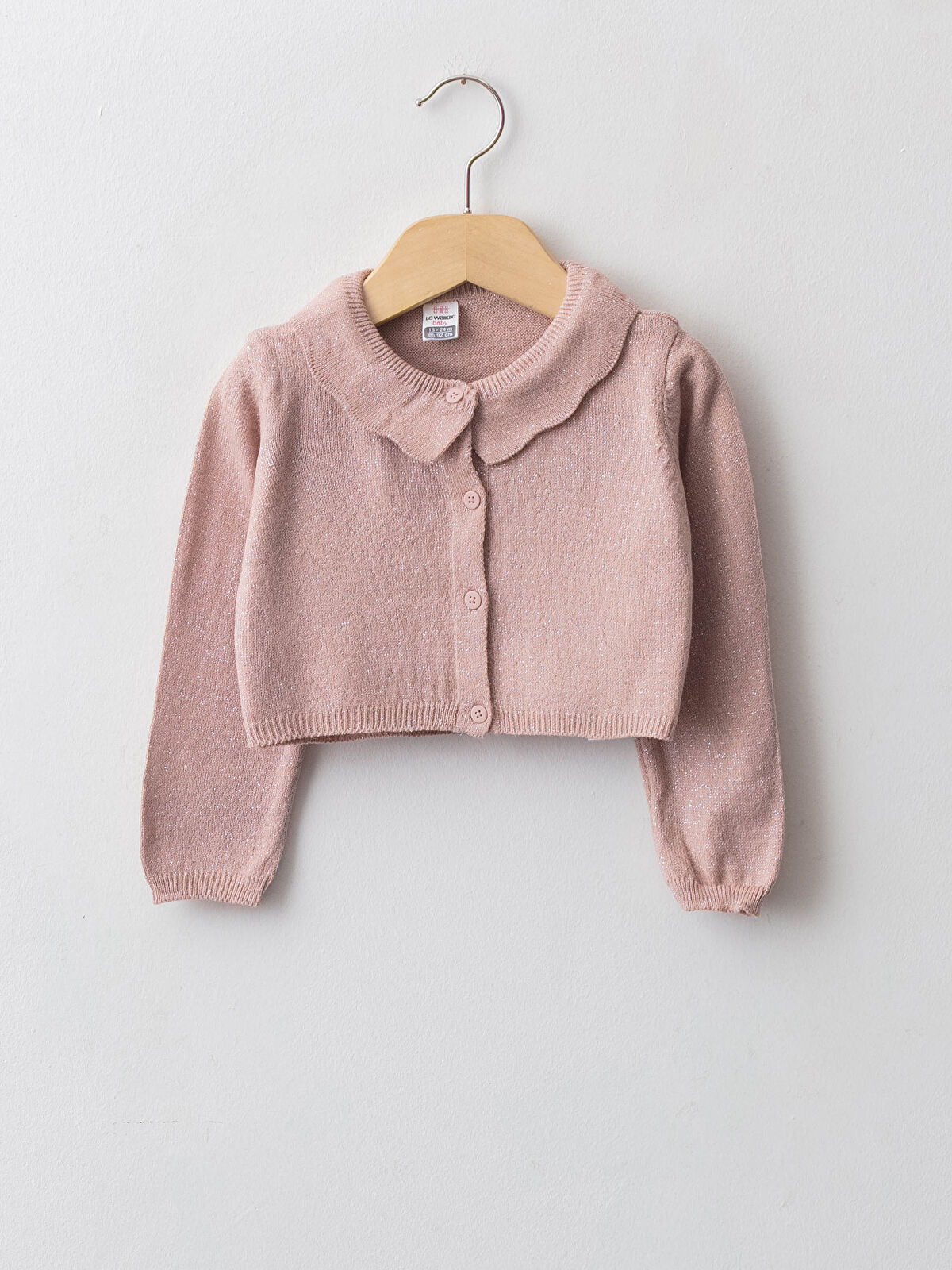 Bisiklet Yaka Uzun Kol Basic Kız Bebek Triko Bolero