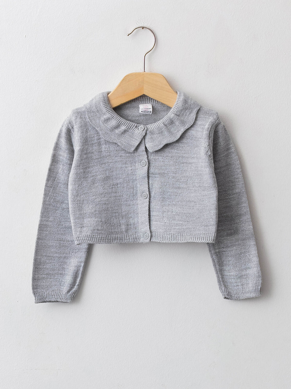 Bisiklet Yaka Uzun Kol Basic Kız Bebek Triko Bolero