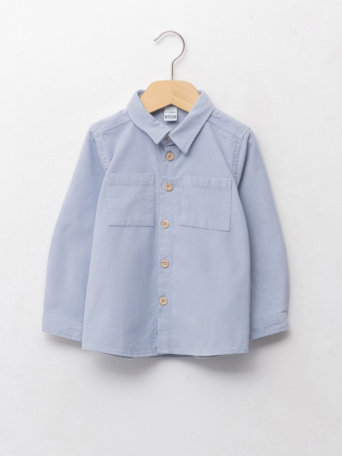 Basic Uzun Kollu Kadife Erkek Bebek Gömlek Basic Uzun Kollu Kadife Erkek Bebek Gömlek