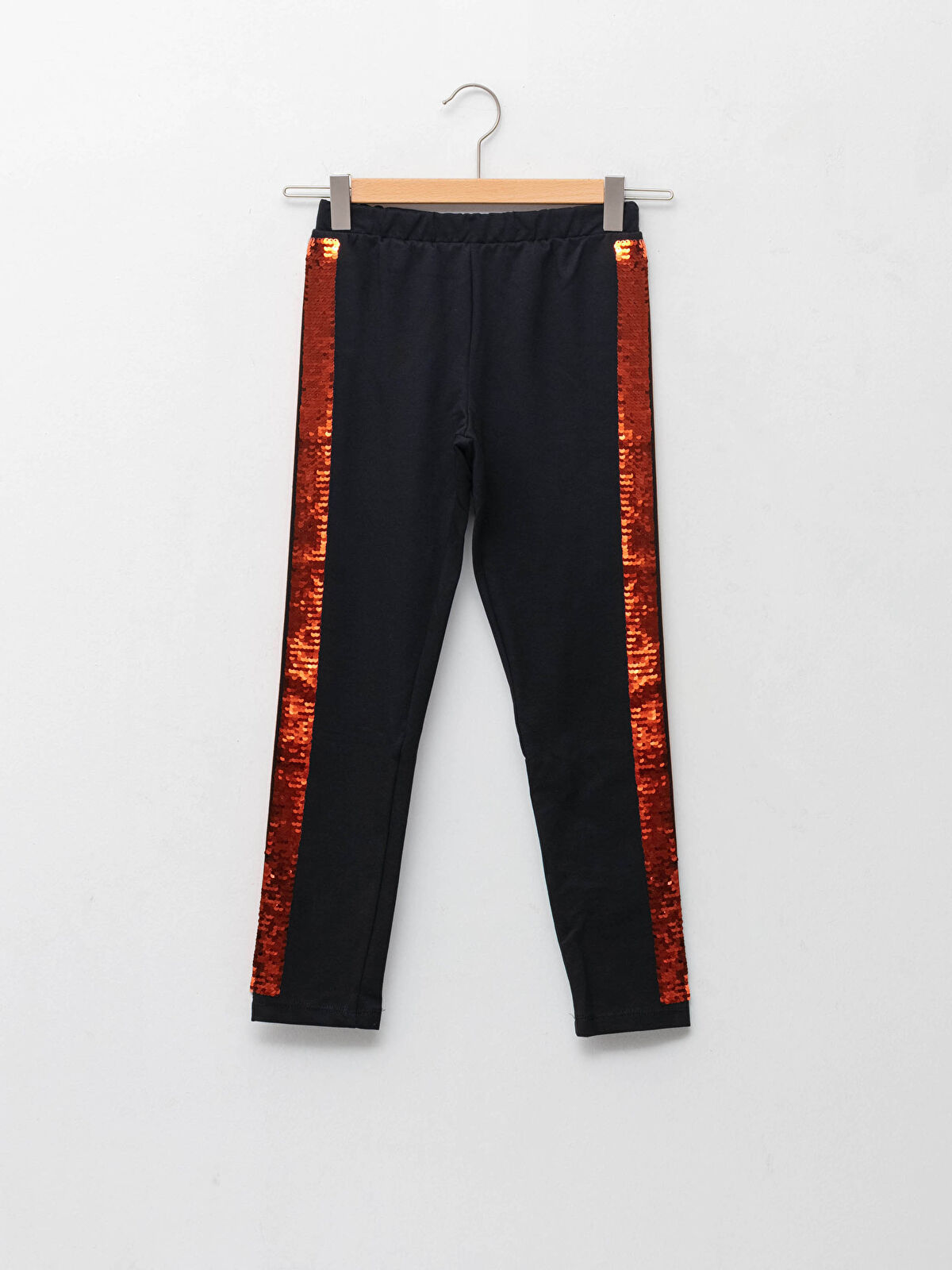 Beli Lastikli Pul İşlemeli Pamuklu Kız Çocuk Bilek Boy Tayt