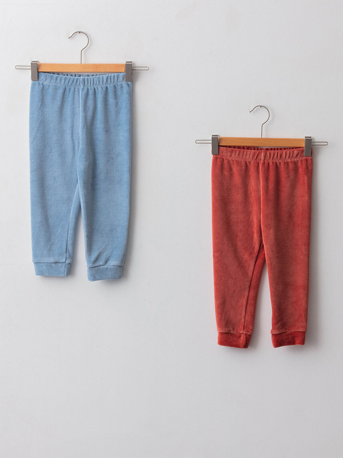 Beli Lastikli Kadife Erkek Bebek Pijama Alt 2'li