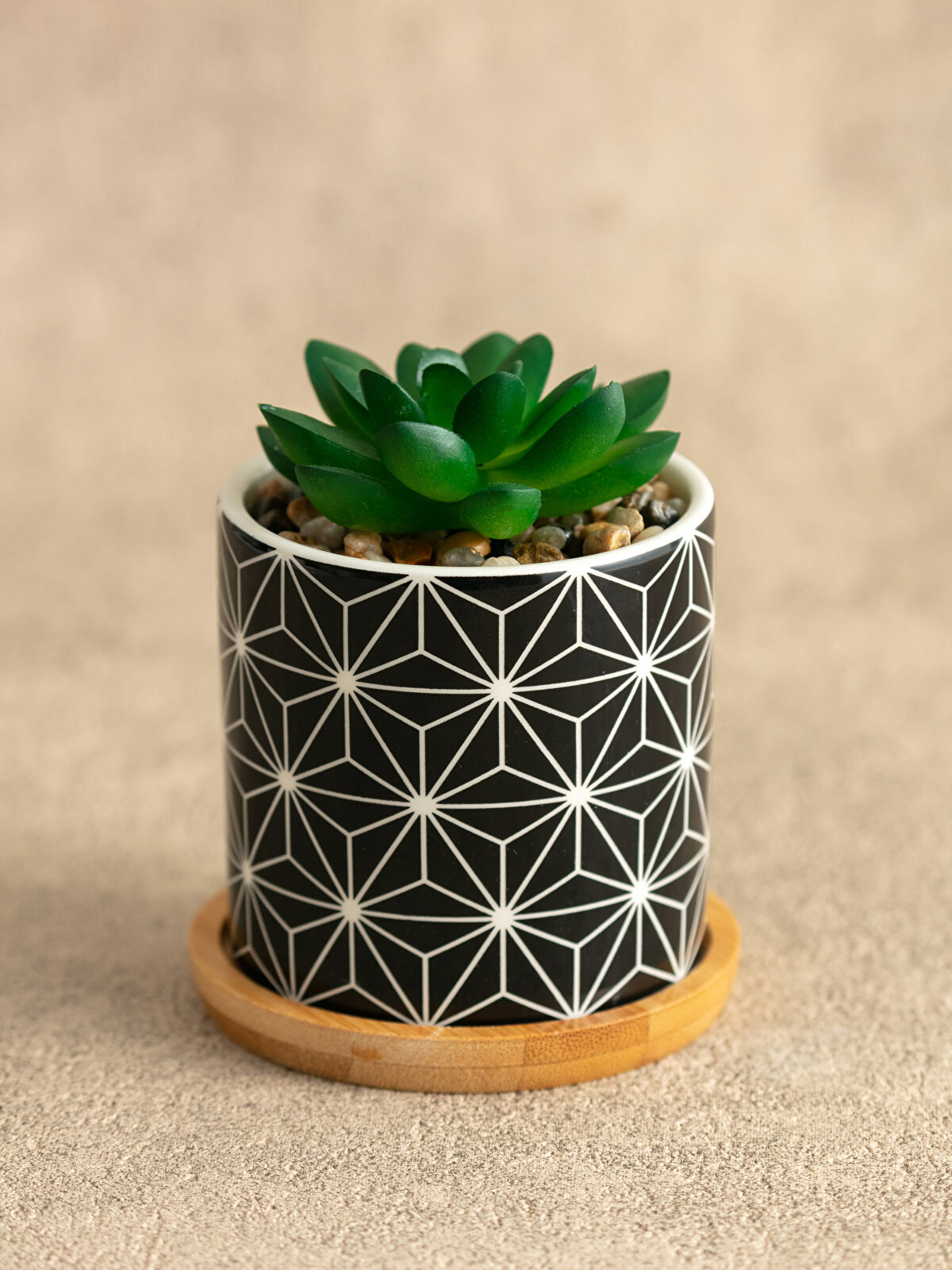 Baskılı Seramik Dekoratif Saksı 7x7x8 Cm