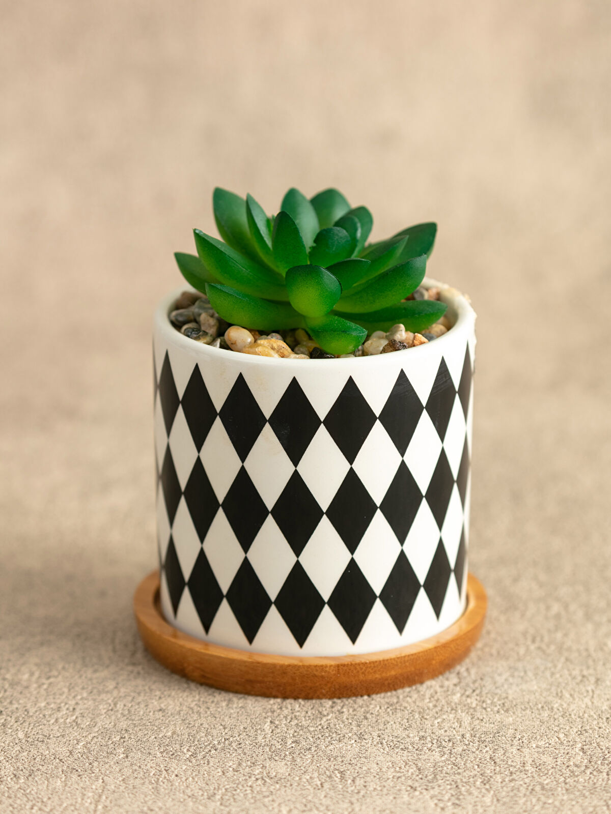 Baskılı Seramik Dekoratif Saksı 7x7x8 Cm