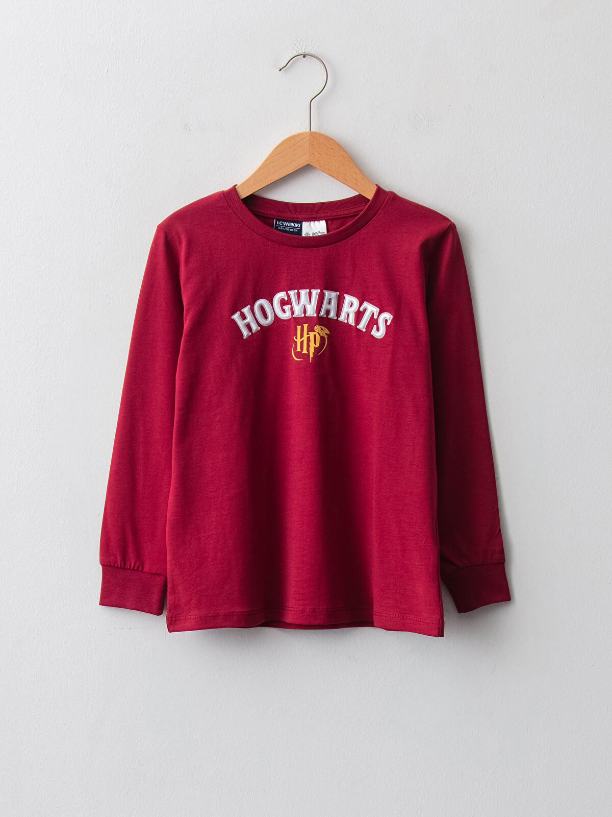 Bisiklet Yaka Harry Potter Baskılı Uzun Kollu Erkek Çocuk Tişört