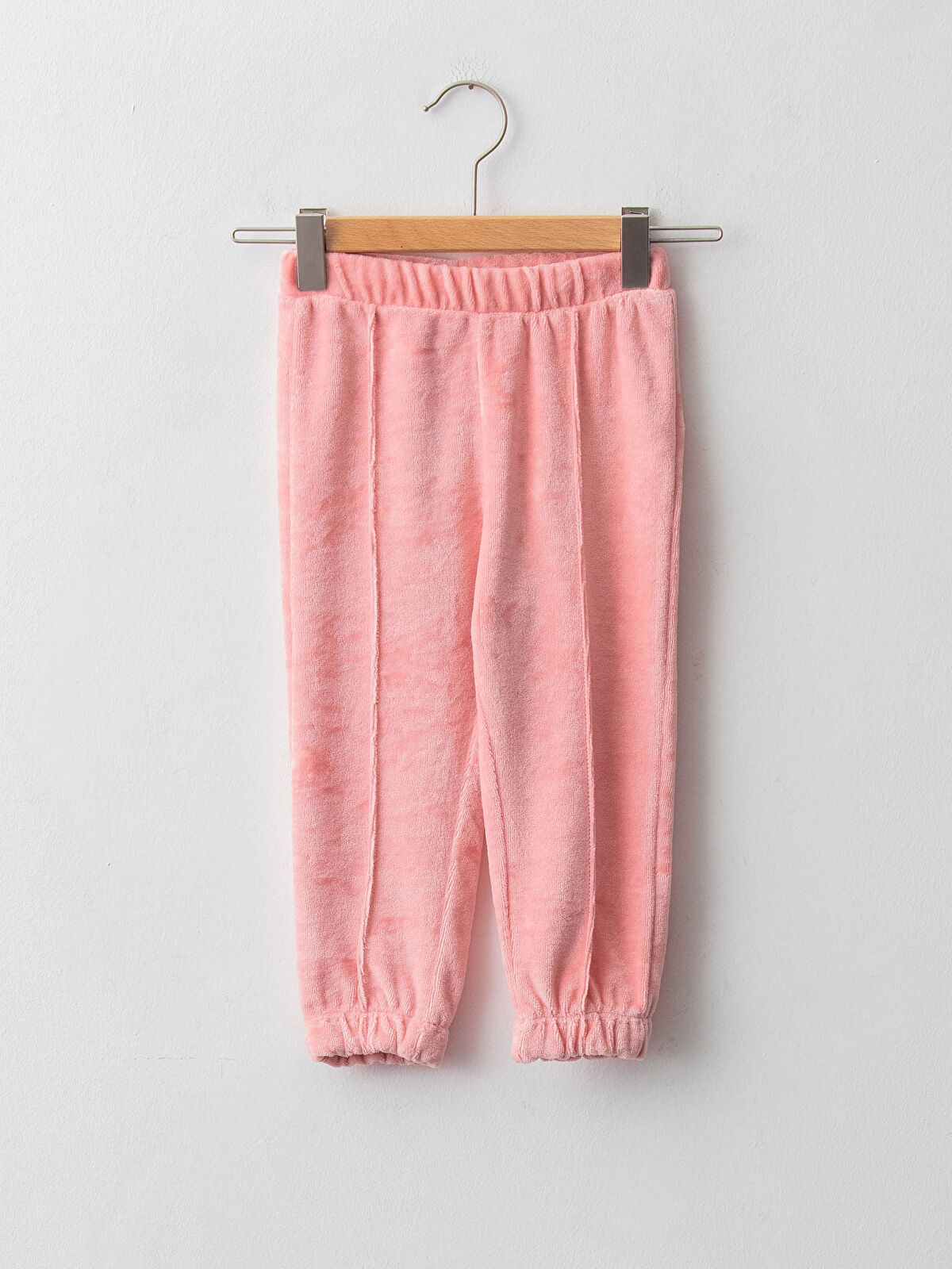 Beli Lastikli Kadife Kız Bebek Jogger Eşofman Alt