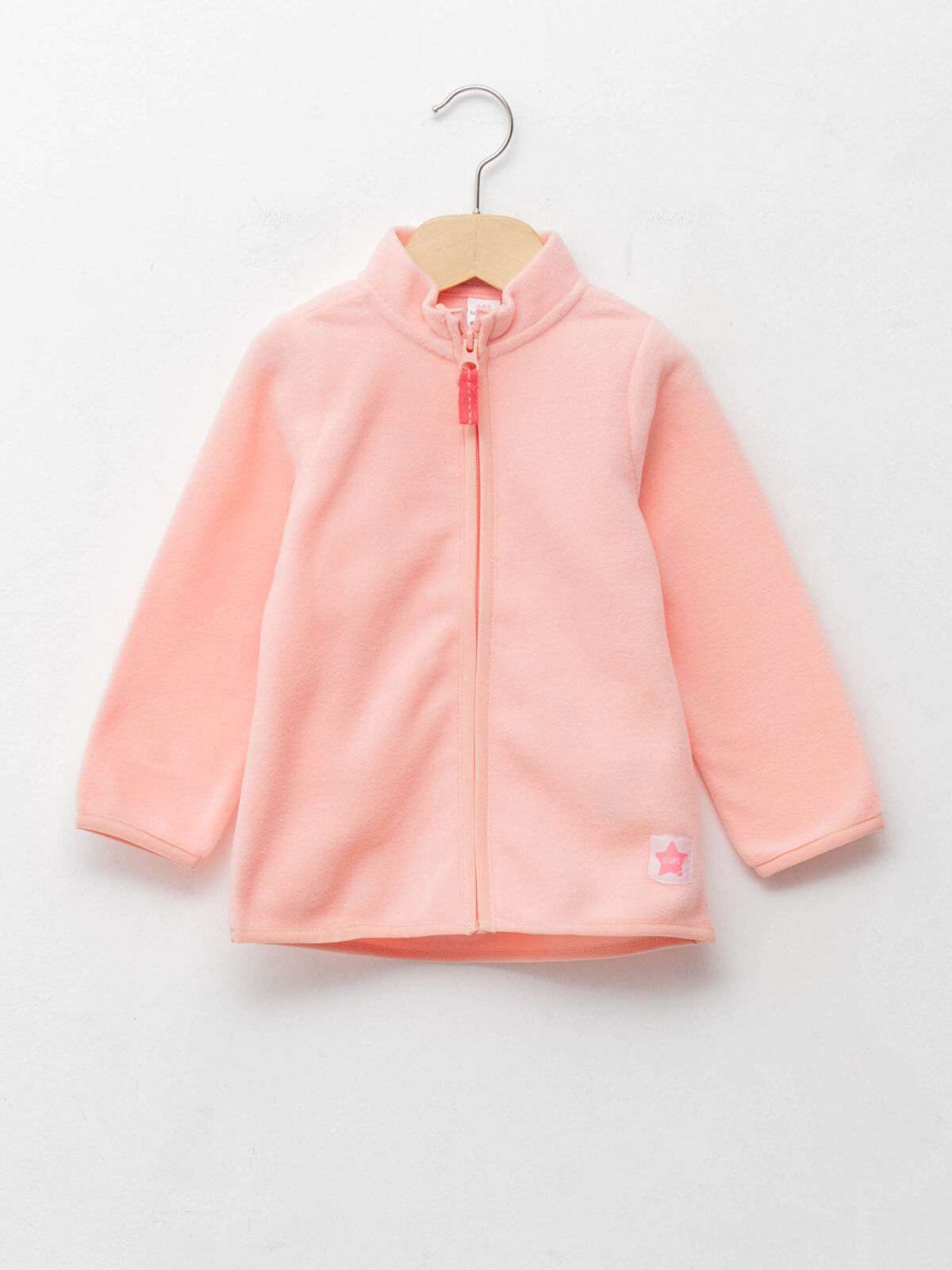 Dik Yaka Uzun Kollu Polar Kız Bebek Fermuarlı Sweatshirt