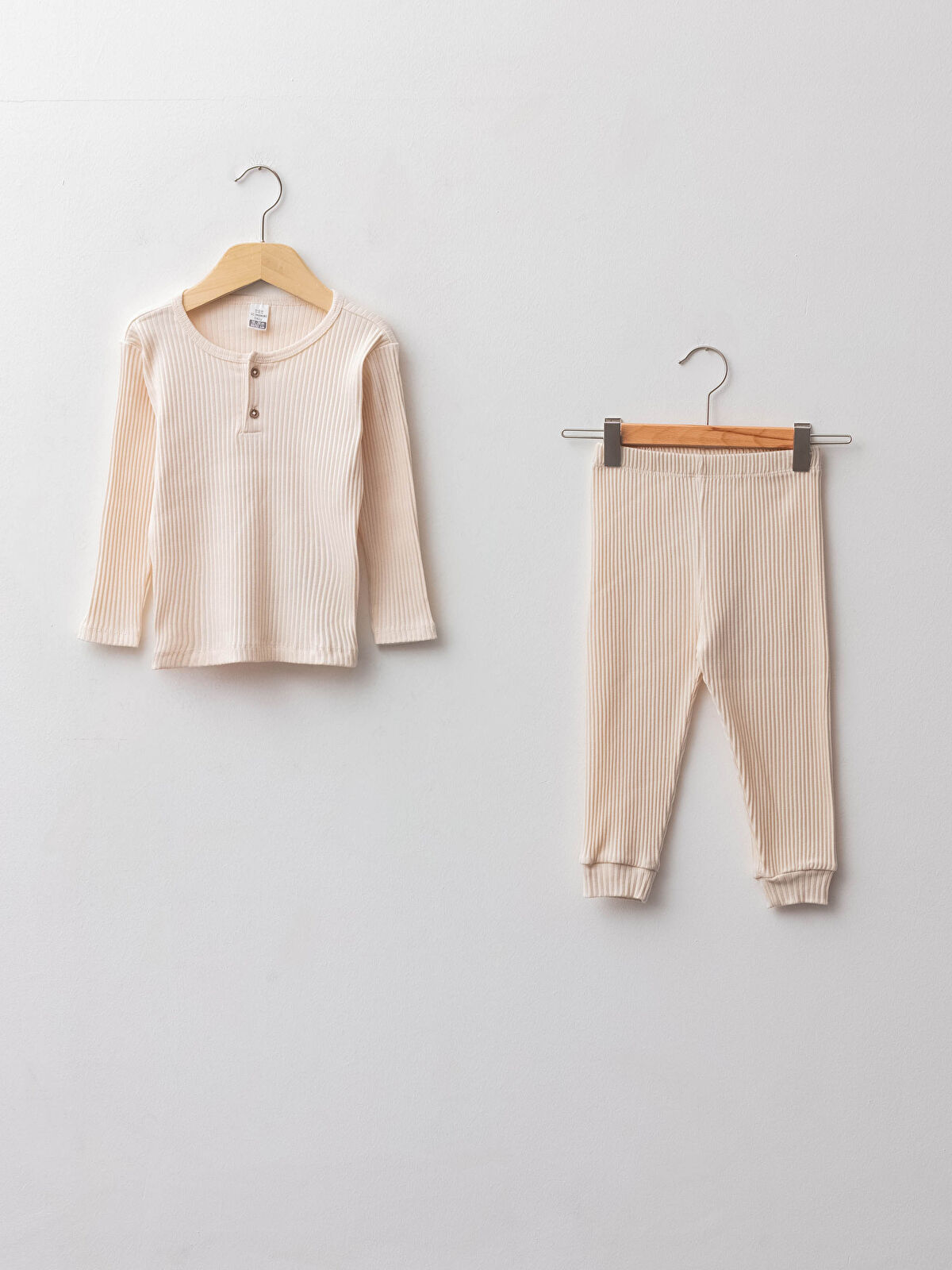 Bisiklet Yaka Uzun Kol Basic Kız Bebek Pijama Takımı