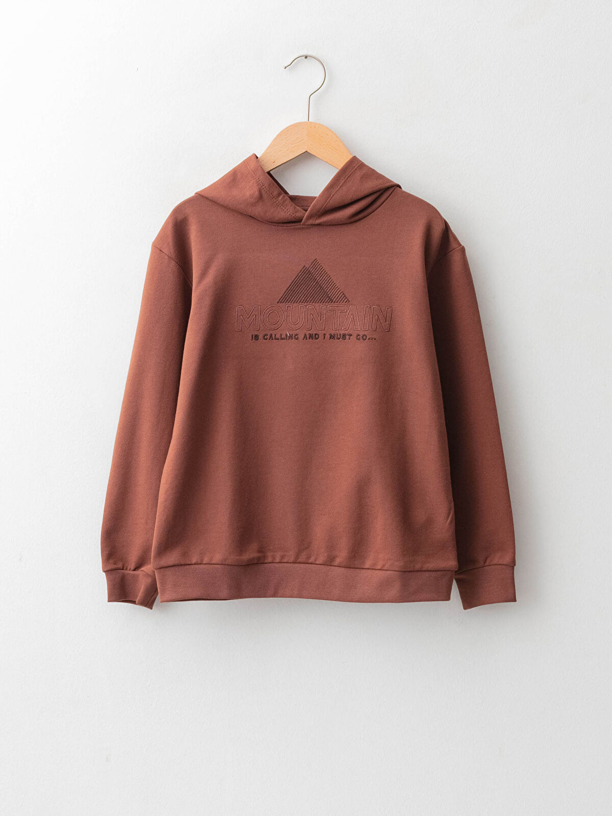 Kapüşonlu Nakış Detaylı Uzun Kollu Erkek Çocuk Sweatshirt