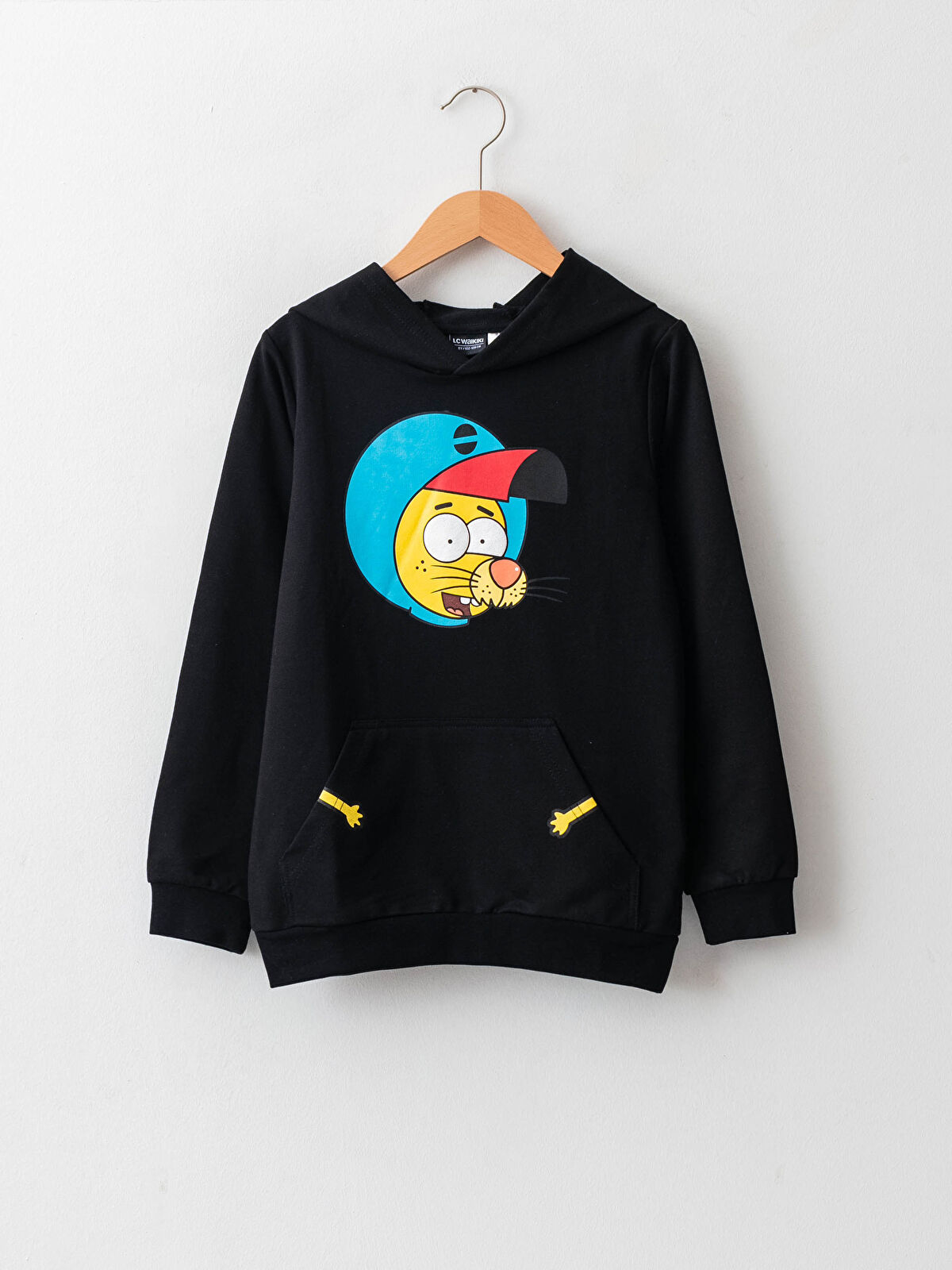 Kapüşonlu Kral Şakir Baskılı Uzun Kollu Erkek Çocuk Sweatshirt