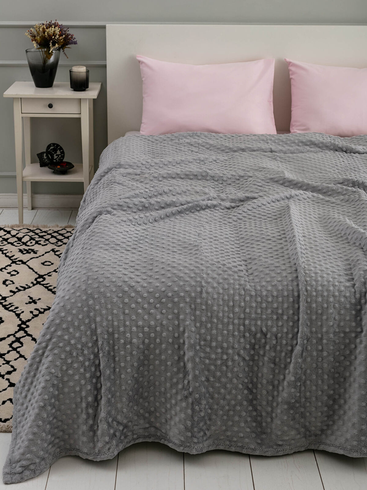 Çift Kişilik Tomurcuk Desenli Well Soft Battaniye 200x220 Cm