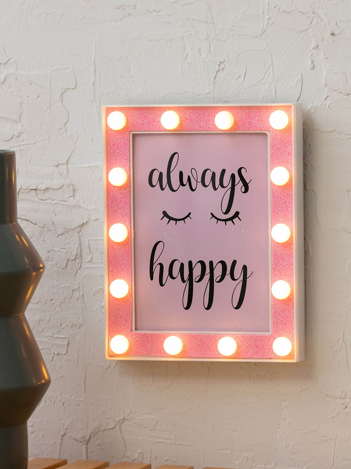 Slogan Baskılı Led Işıklı Çerçeve 17x22 Cm