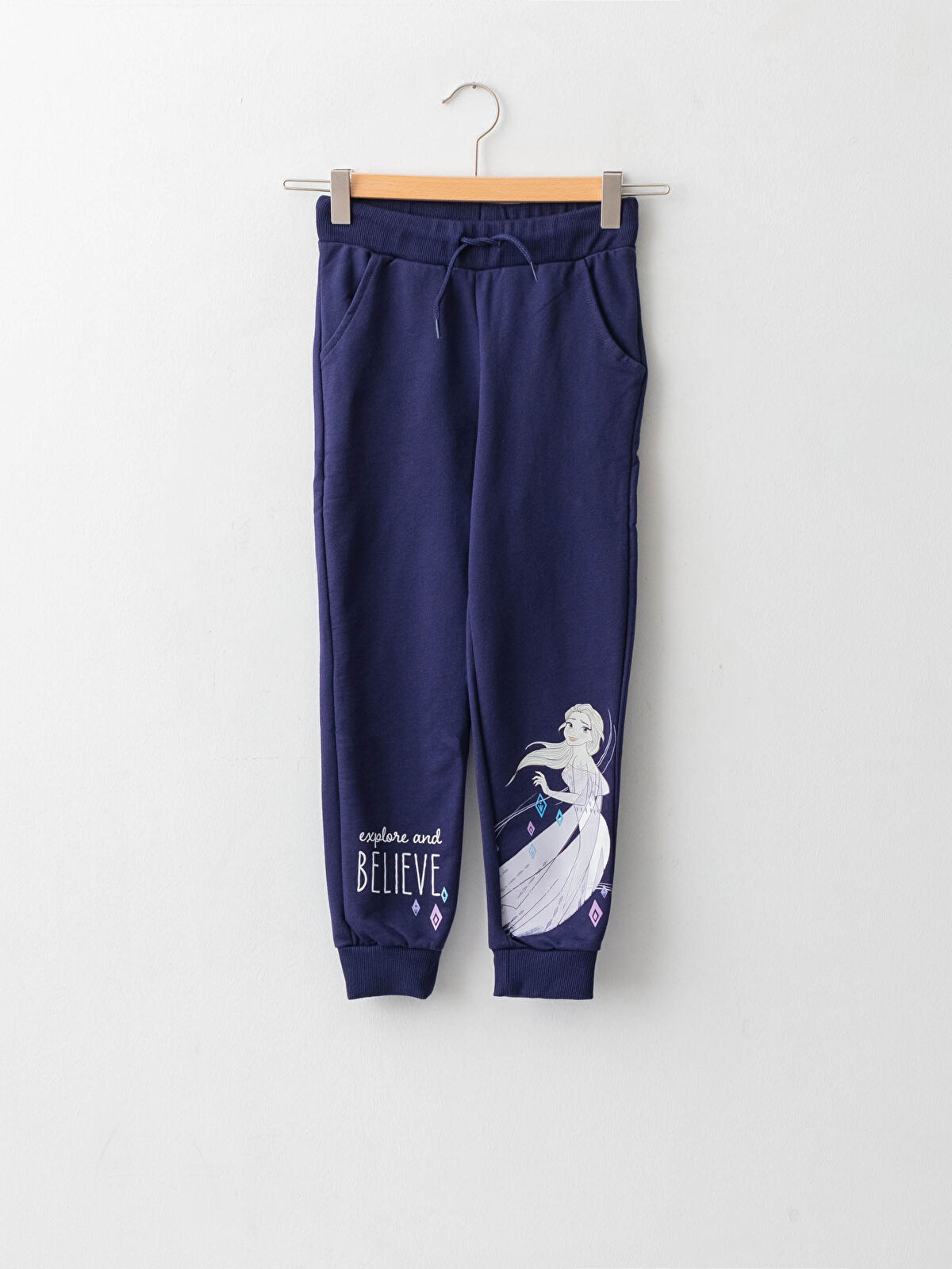 Beli Lastikli Elsa Baskılı Kız Çocuk Jogger Eşofman Altı