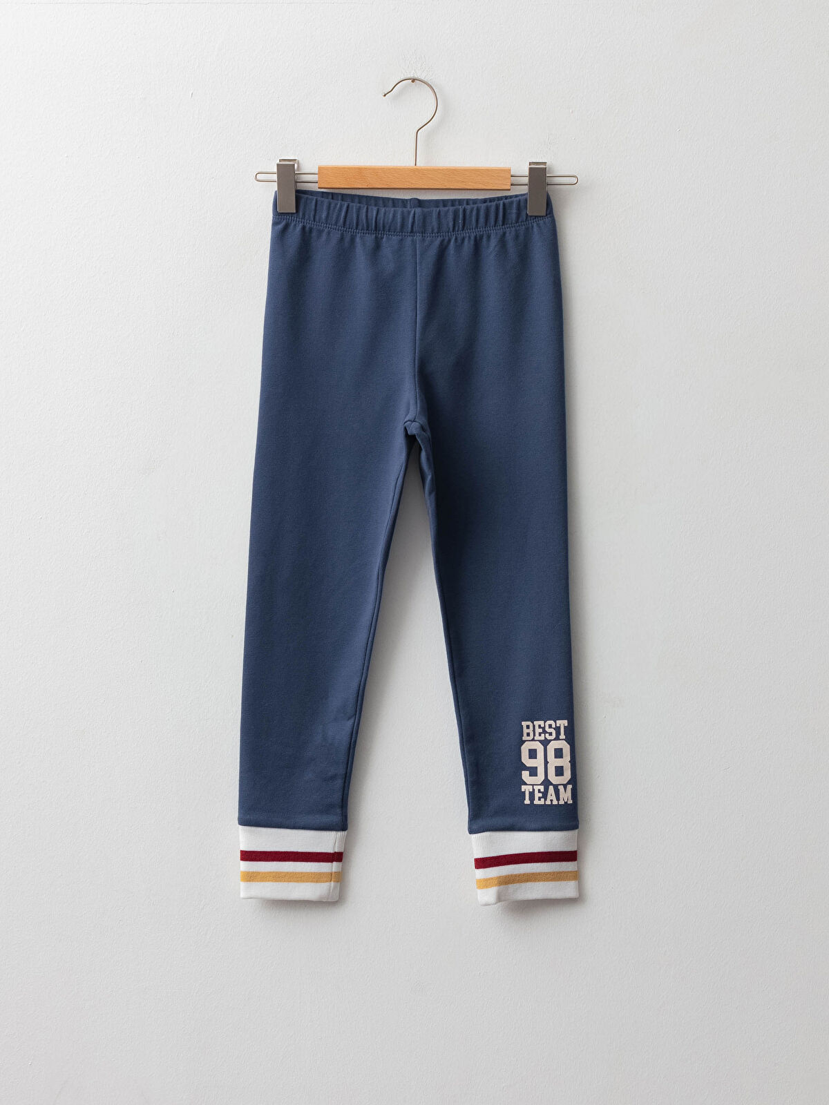 Beli Lastikli Baskılı Kız Çocuk Bilek Boy Tayt Pantolon