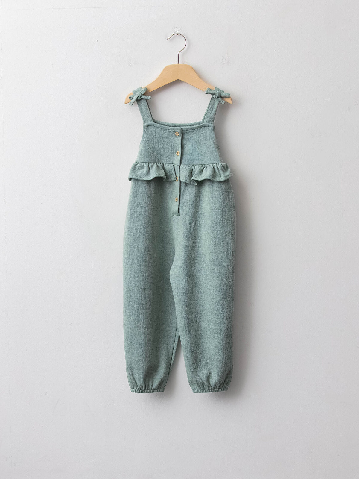 Kare Yaka Askılı Basic Kız Bebek Tulum