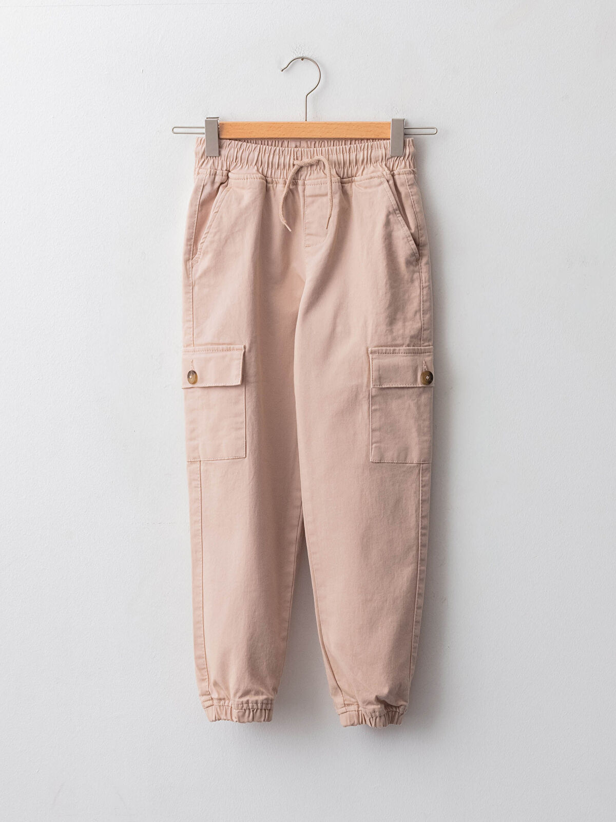 Beli Lastikli Basic Gabardin Kız Çocuk Jogger Kargo Pantolon