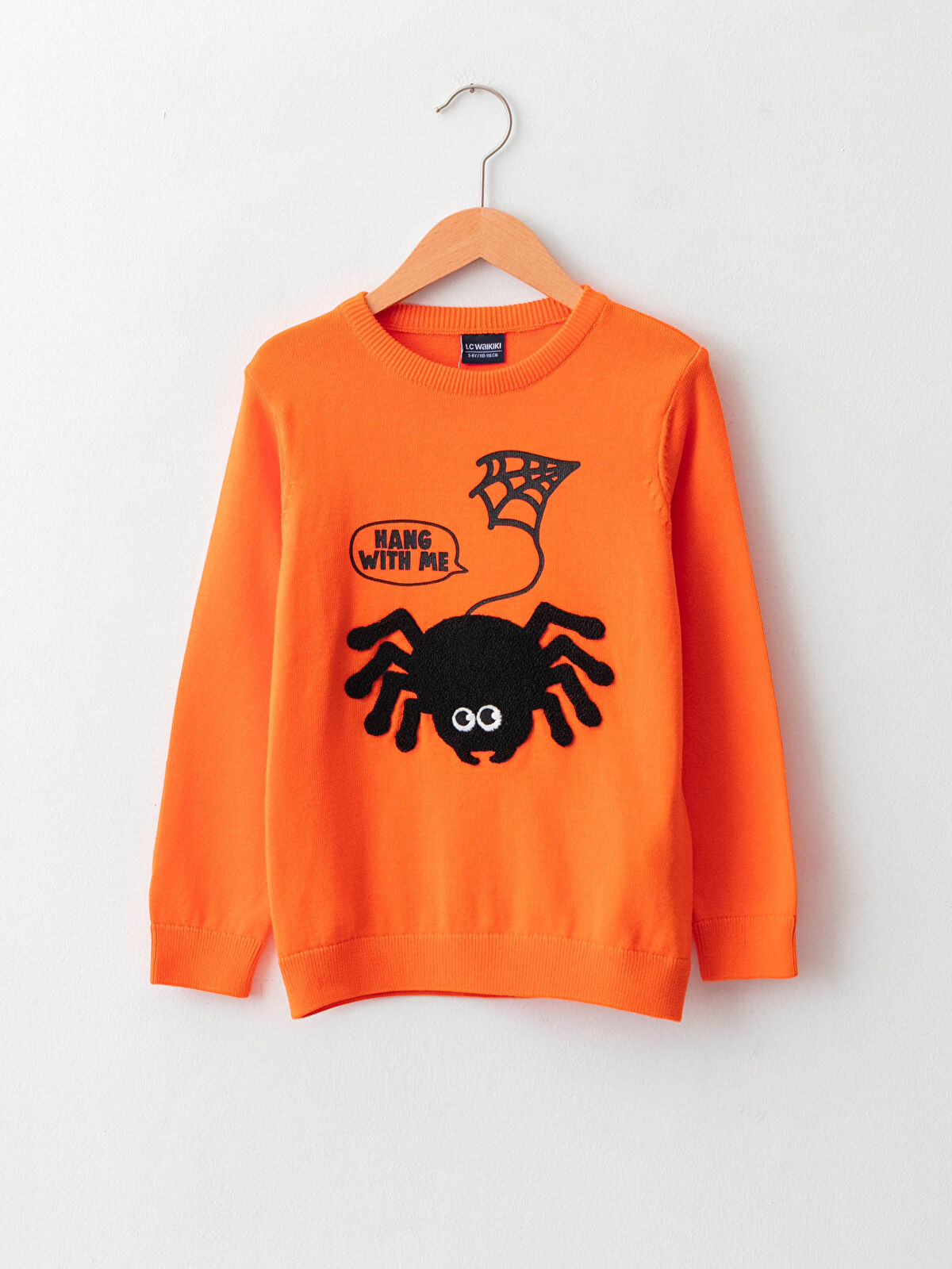 Bisiklet Yaka Desenli Uzun Kollu Erkek Çocuk İnce Triko Kazak