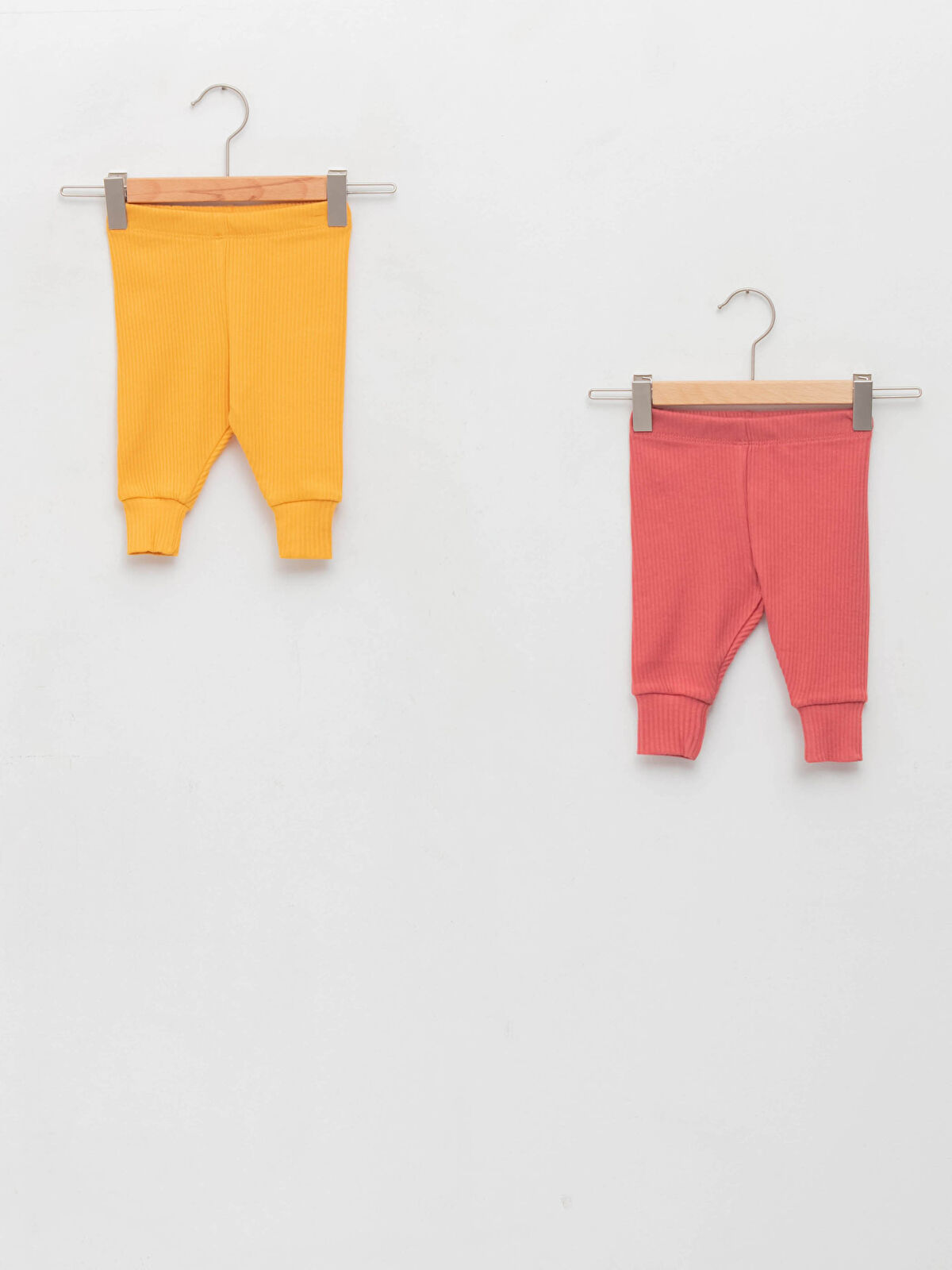 Beli Ribanalı Kendinden Desenli Kız Bebek Pijama Alt 2'li