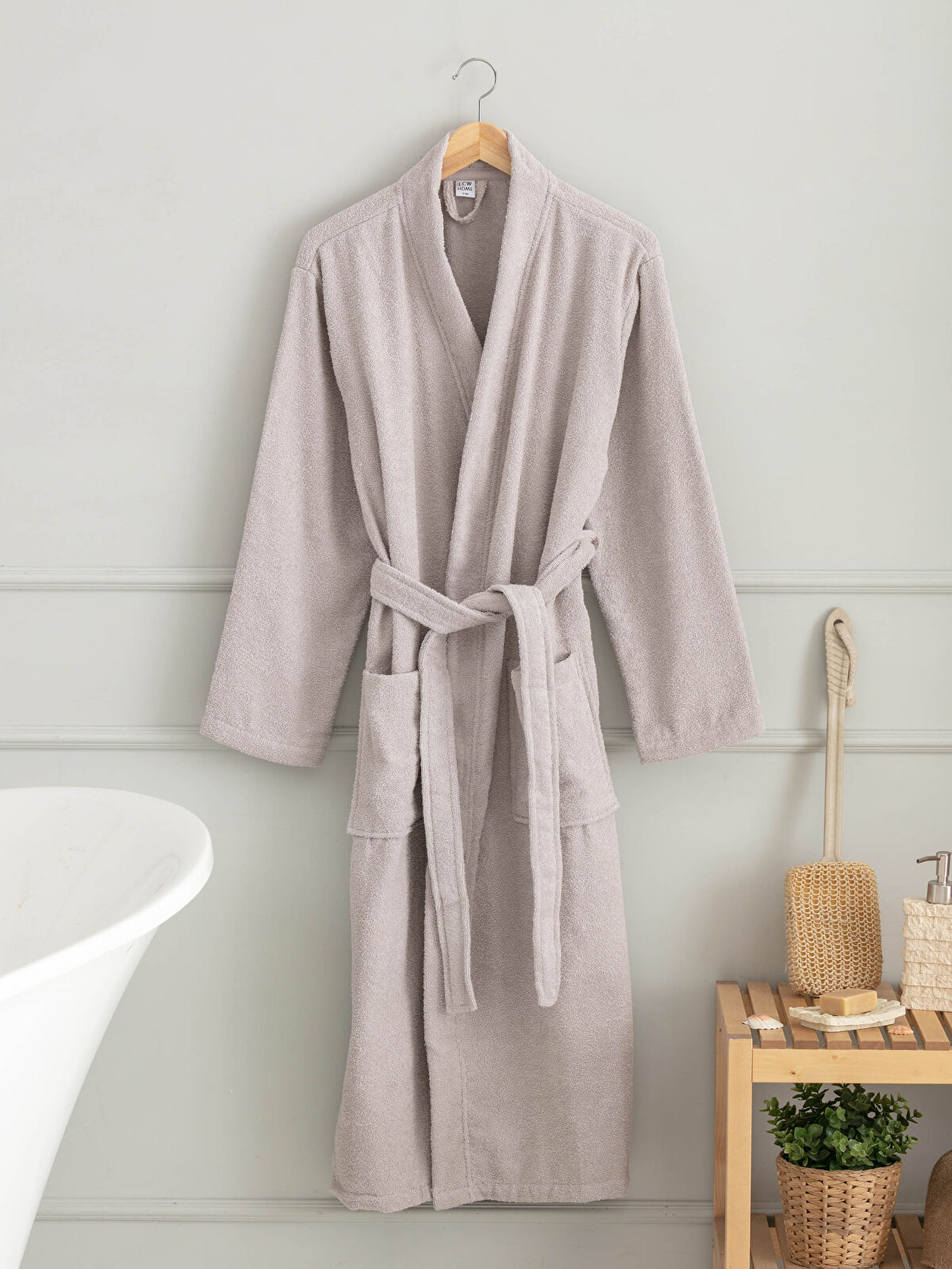 Düz Uzun Şal Yaka Erkek Bornoz