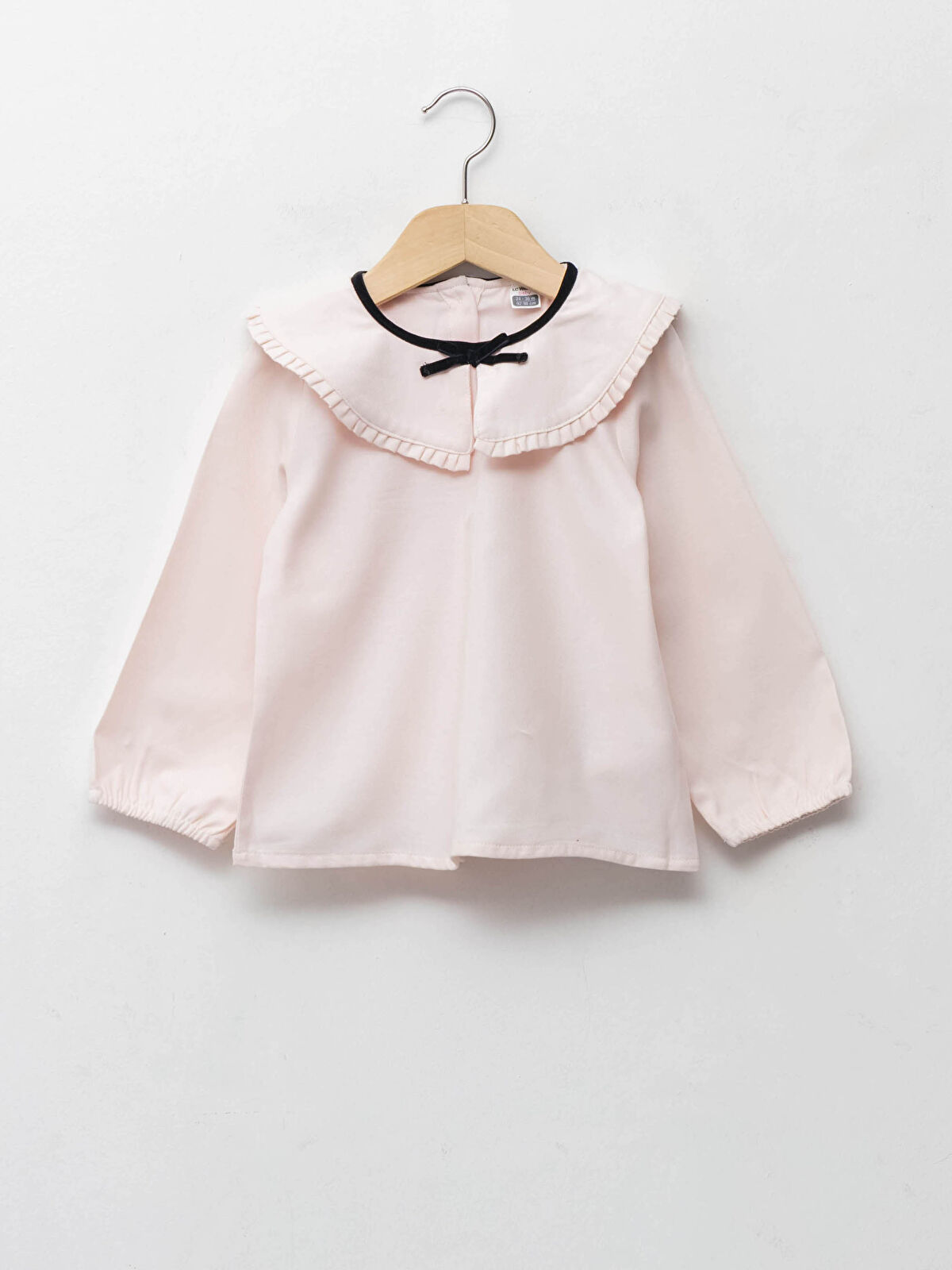 Bebe Yaka Uzun Kollu Basic Pamuklu Kız Bebek Bluz