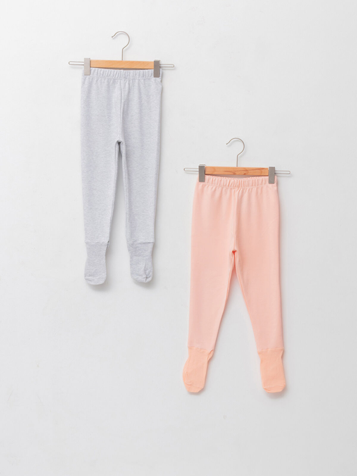 Beli Lastikli Basic Kız Bebek Çoraplı Pantolon 2'li