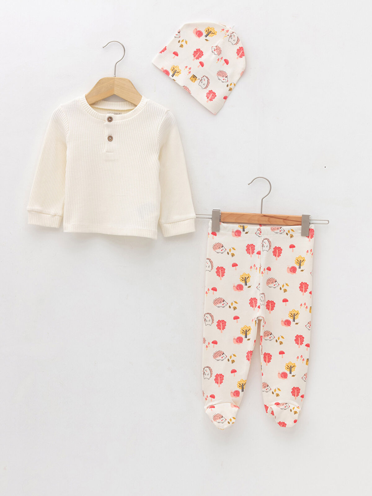 Bisiklet Yaka Uzun Kollu Pamuklu Kız Bebek Hastane Çıkış Seti