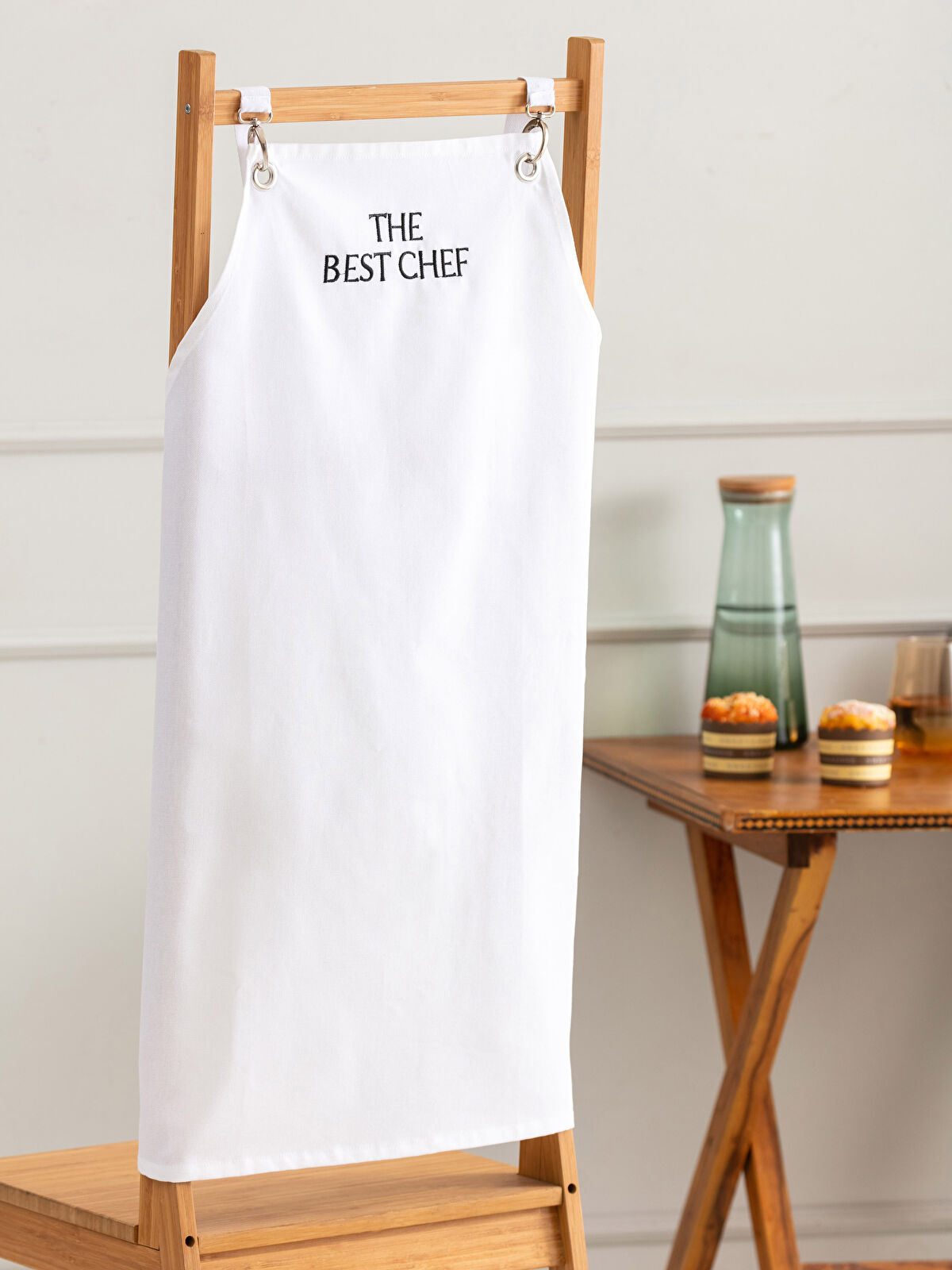 Slogan Nakışlı Gabardin Mutfak Önlüğü 57x75 Cm