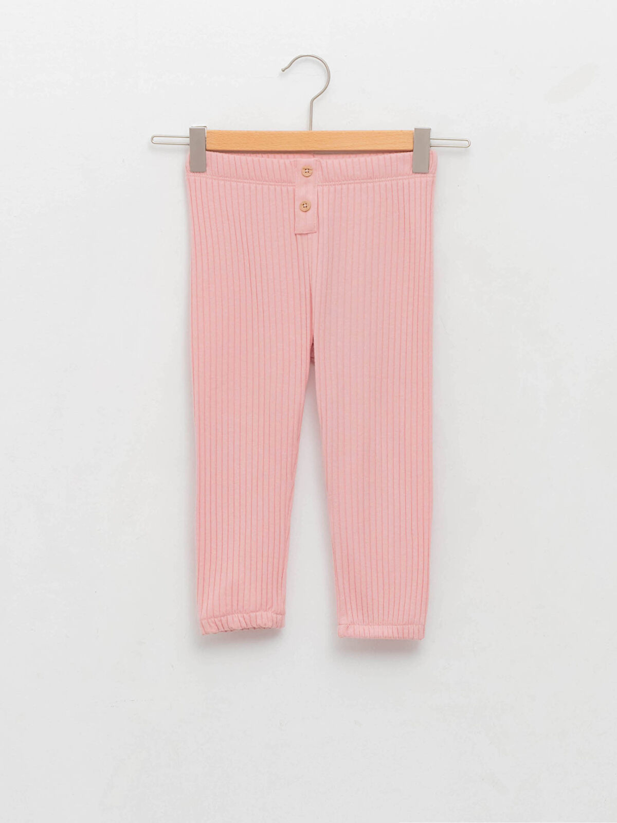 Beli Lastikli Kendinden Desenli Kız Bebek Eşofman Alt