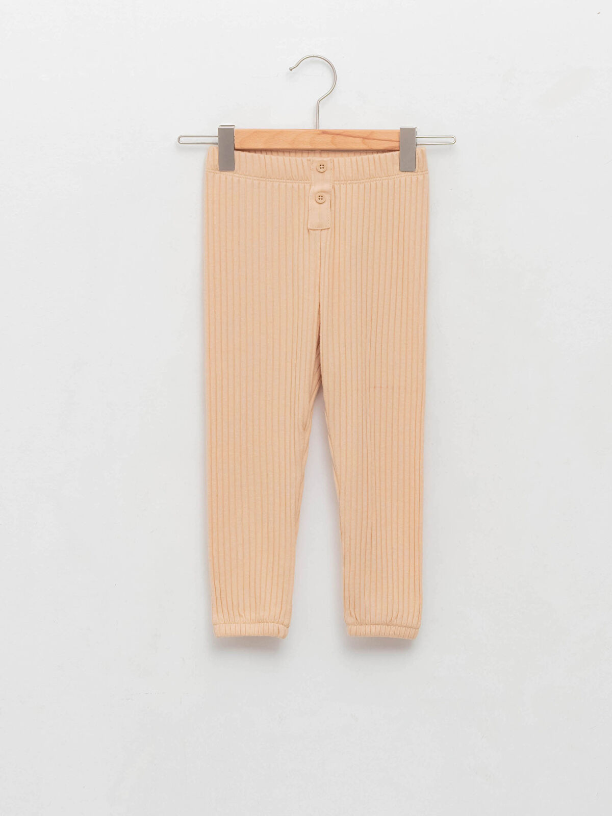 Beli Lastikli Kendinden Desenli Kız Bebek Eşofman Alt