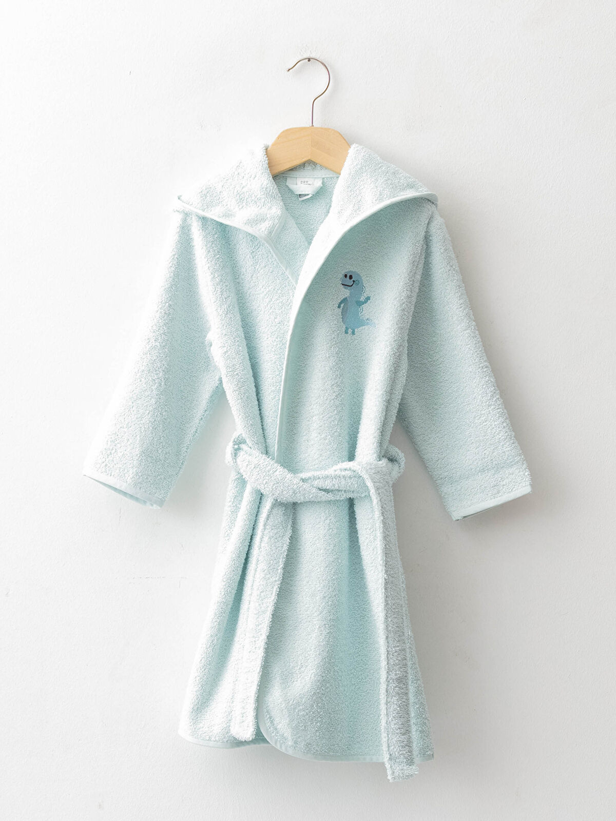 Kapüşonlu Uzun Kollu Erkek Bebek Bornoz