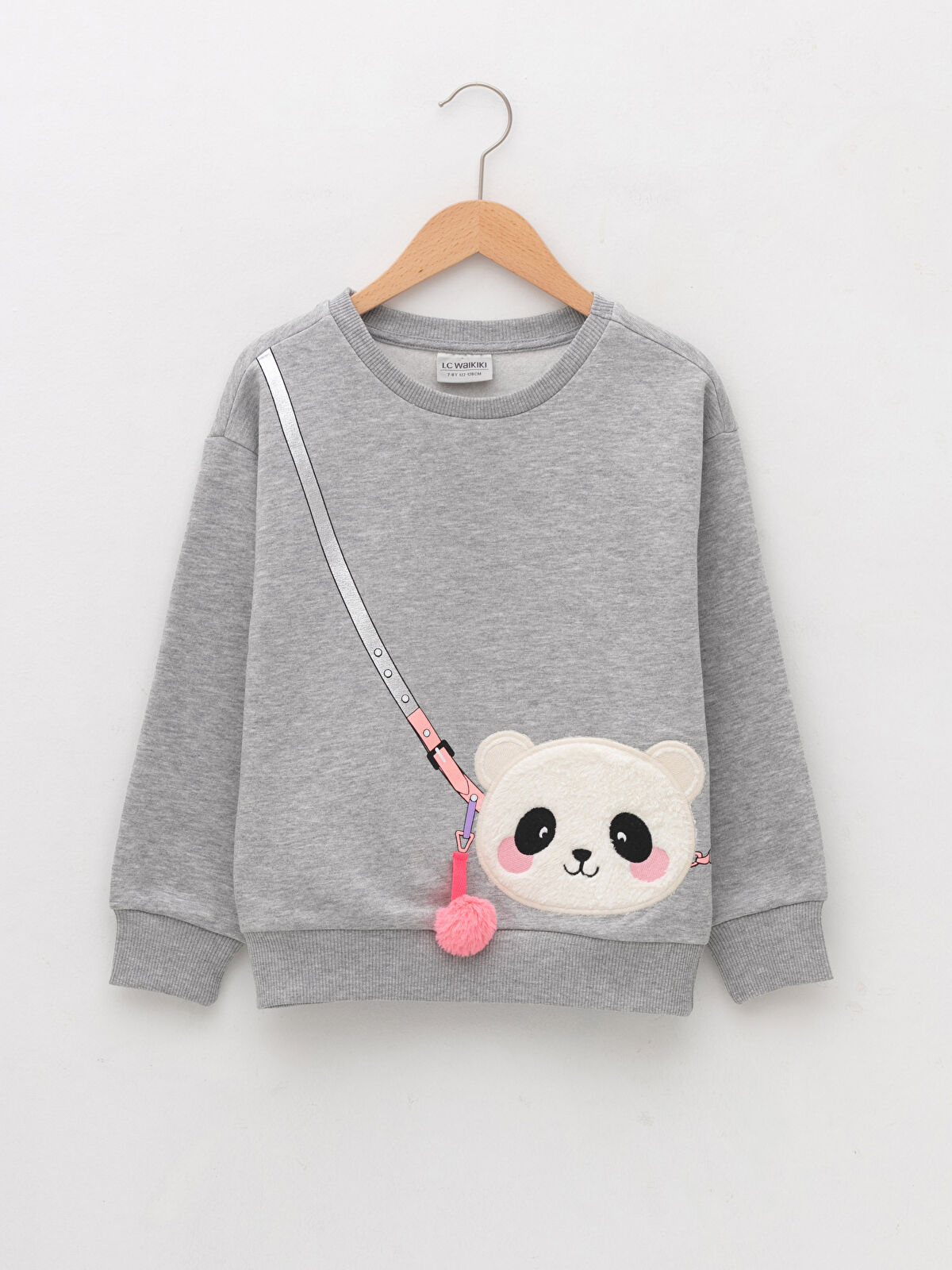 Bisiklet Yaka Baskılı Aplike Detaylı Uzun Kollu Kız Çocuk Sweatshirt Bisiklet Yaka Baskılı Aplike Detaylı Uzun Kollu Kız Çocuk Sweatshirt