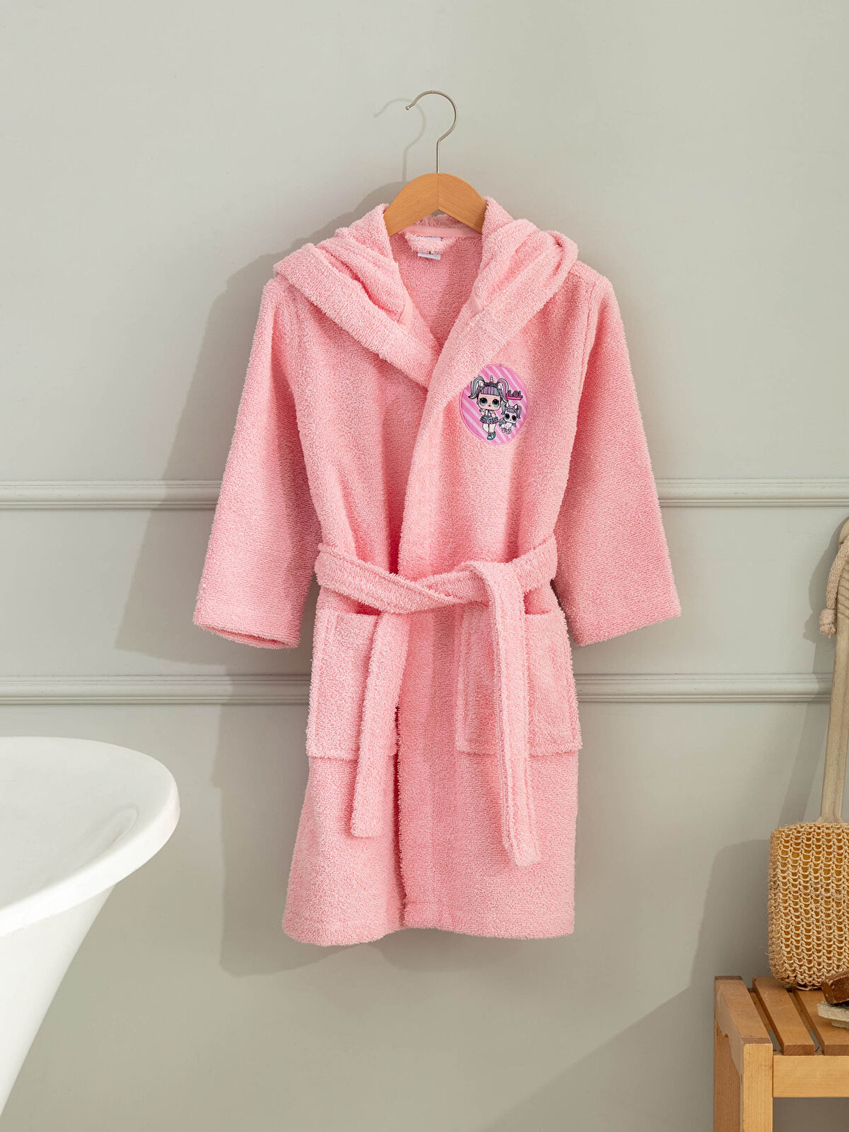 Lol Lisanslı Kapüşon Yaka Kız Çocuk Bornoz